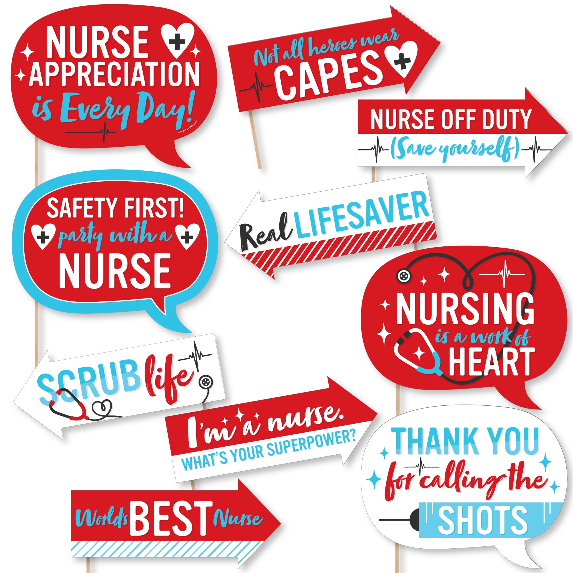 Big Dot of Happiness Nurse Appreciation Week Decorations - Funny Thank ...