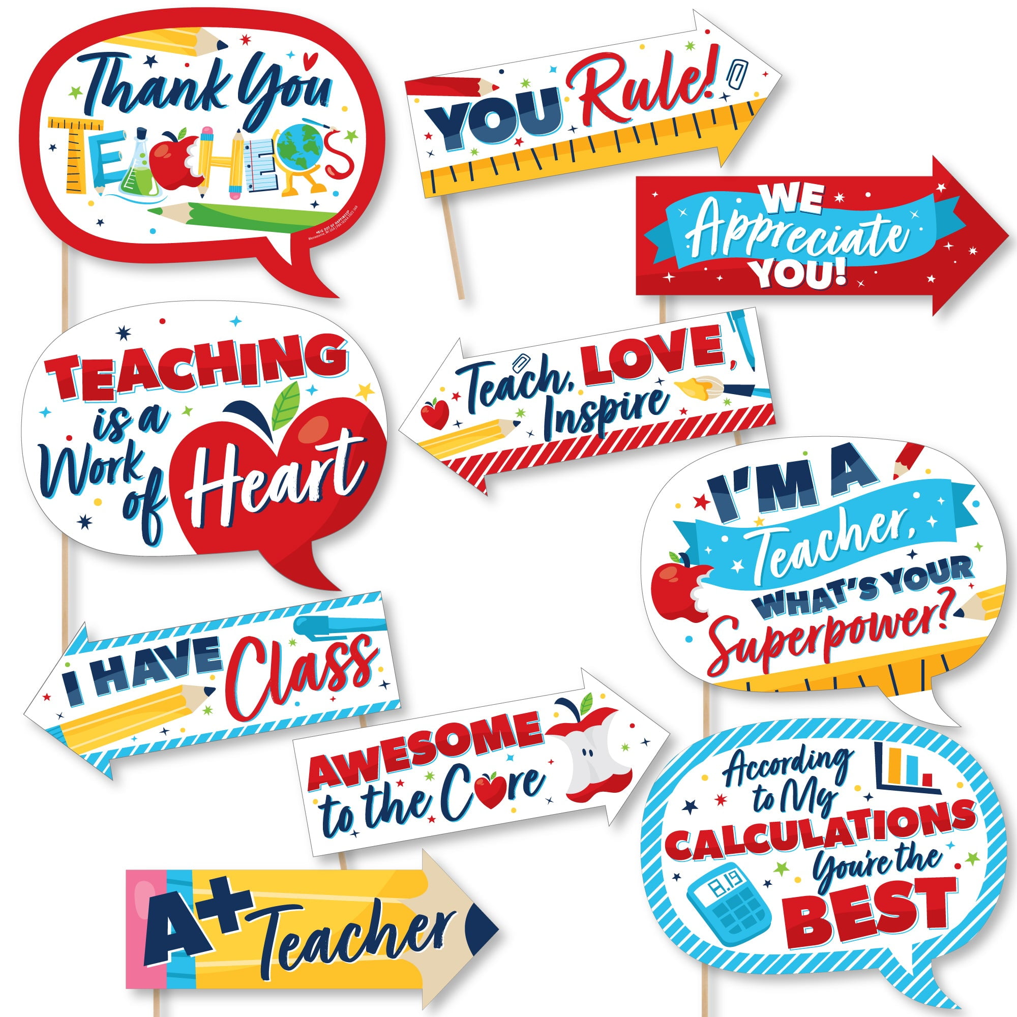 Big Dot of Happiness Funny Thank You Teachers - Teacher Appreciation ...
