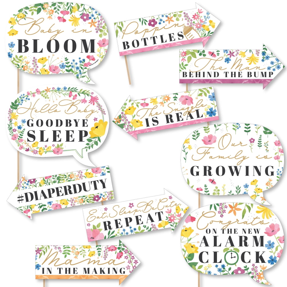 Big Dot of Happiness Funny Wildflowers Baby - Boho Floral Baby Shower ...