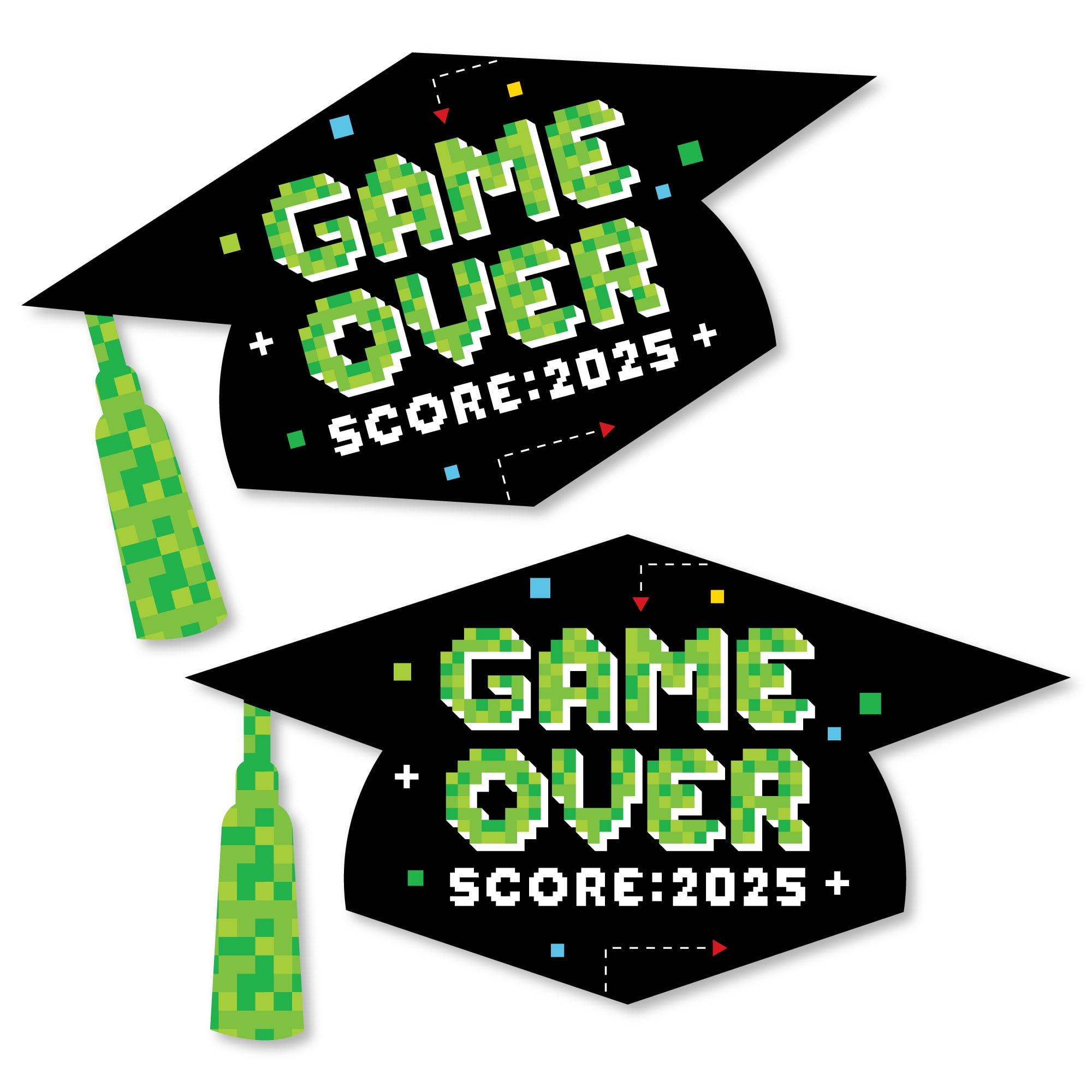 Big Dot of Happiness Game Over - Grad Cap Decorations DIY Video Game ...