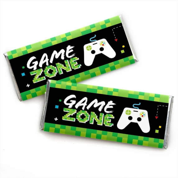 Big Dot of Happiness Game Zone - Candy Bar Wrapper Pixel Video Game ...