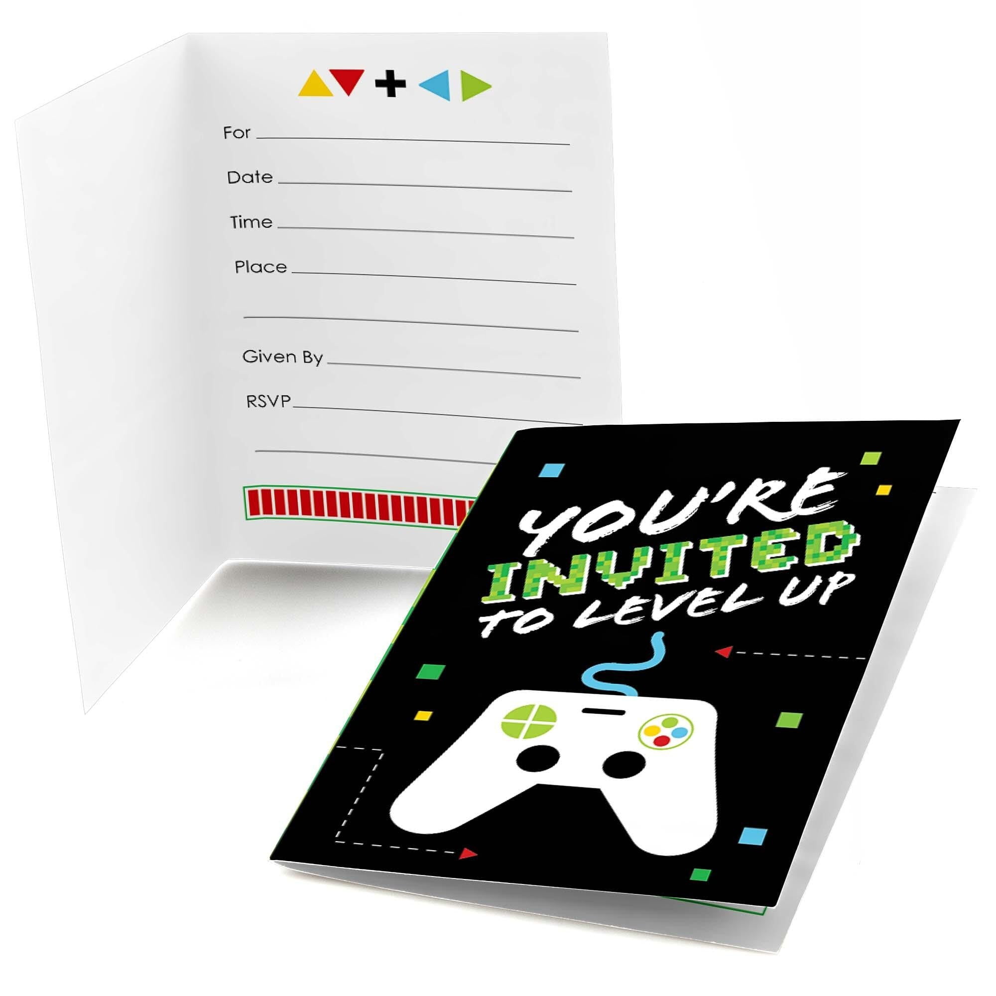 Game Zone Pixel Video Game Party or Birthday Invitations by Big Dot of ...
