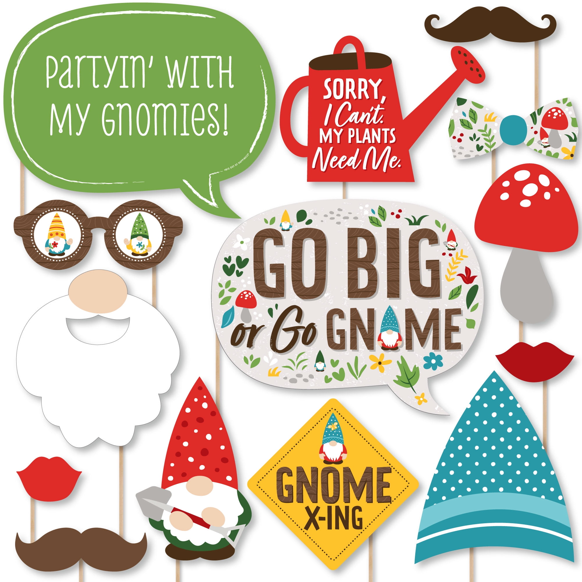 Big Dot of Happiness Garden Gnomes - Forest Gnome Party Photo Booth ...