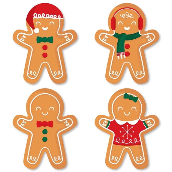 Big Dot of Happiness Gingerbread Christmas - DIY Shaped Gingerbread Man ...