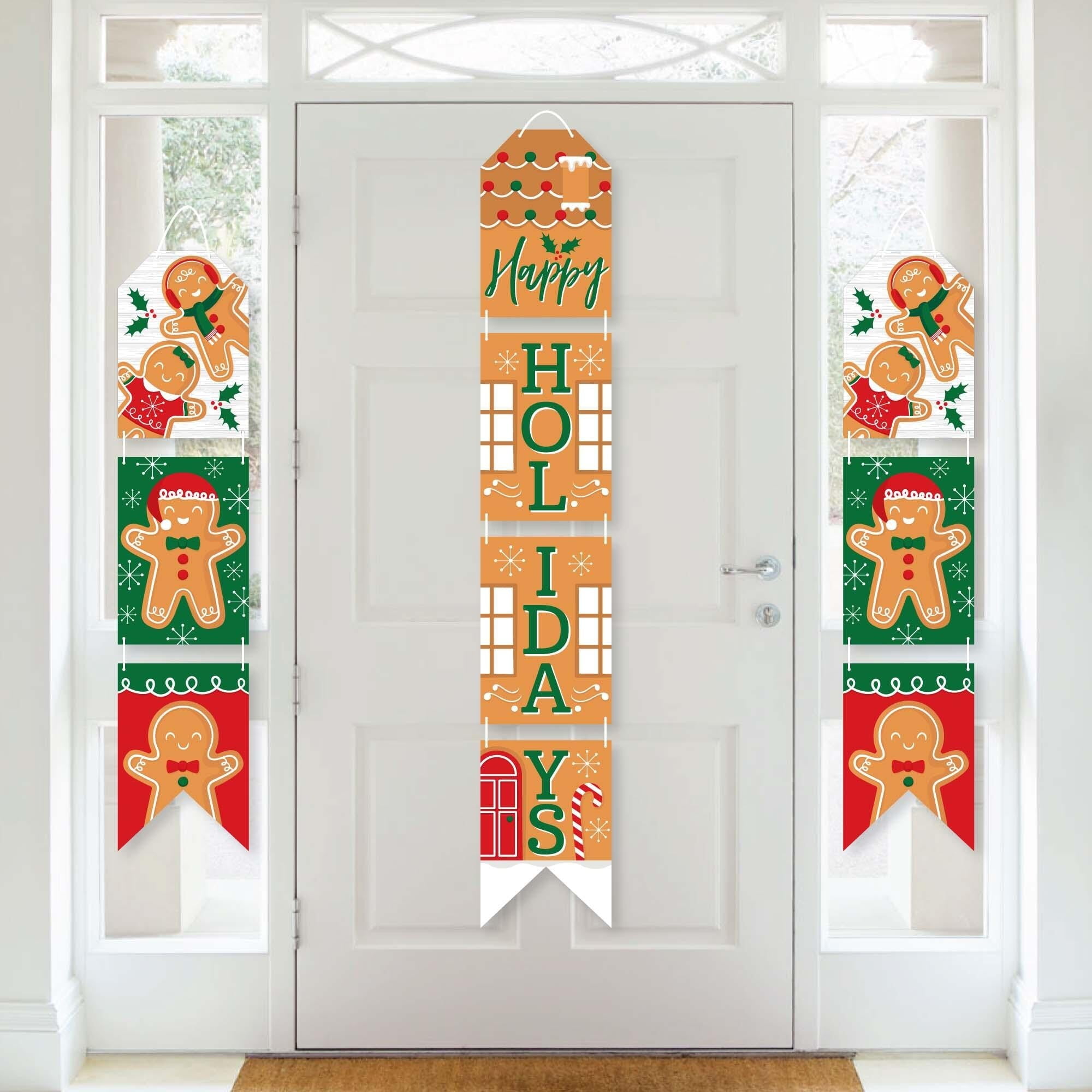 Big Dot of Happiness Gingerbread Christmas - Hanging Vertical Paper ...