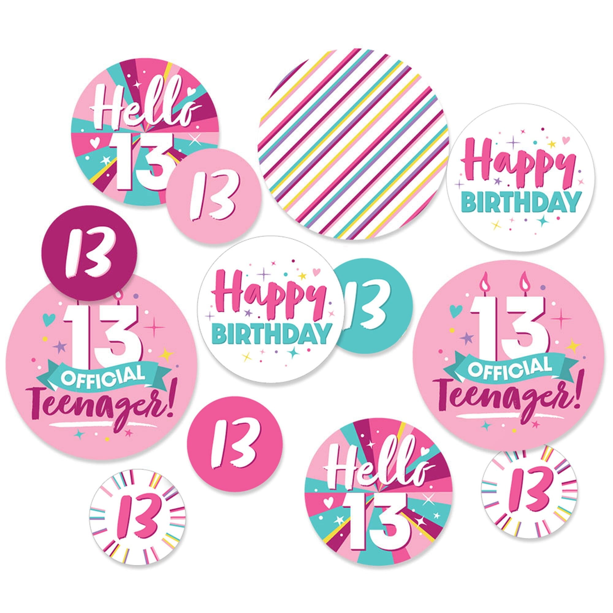 Big Dot of Happiness Girl 13th Birthday - Official Teenager Birthday ...