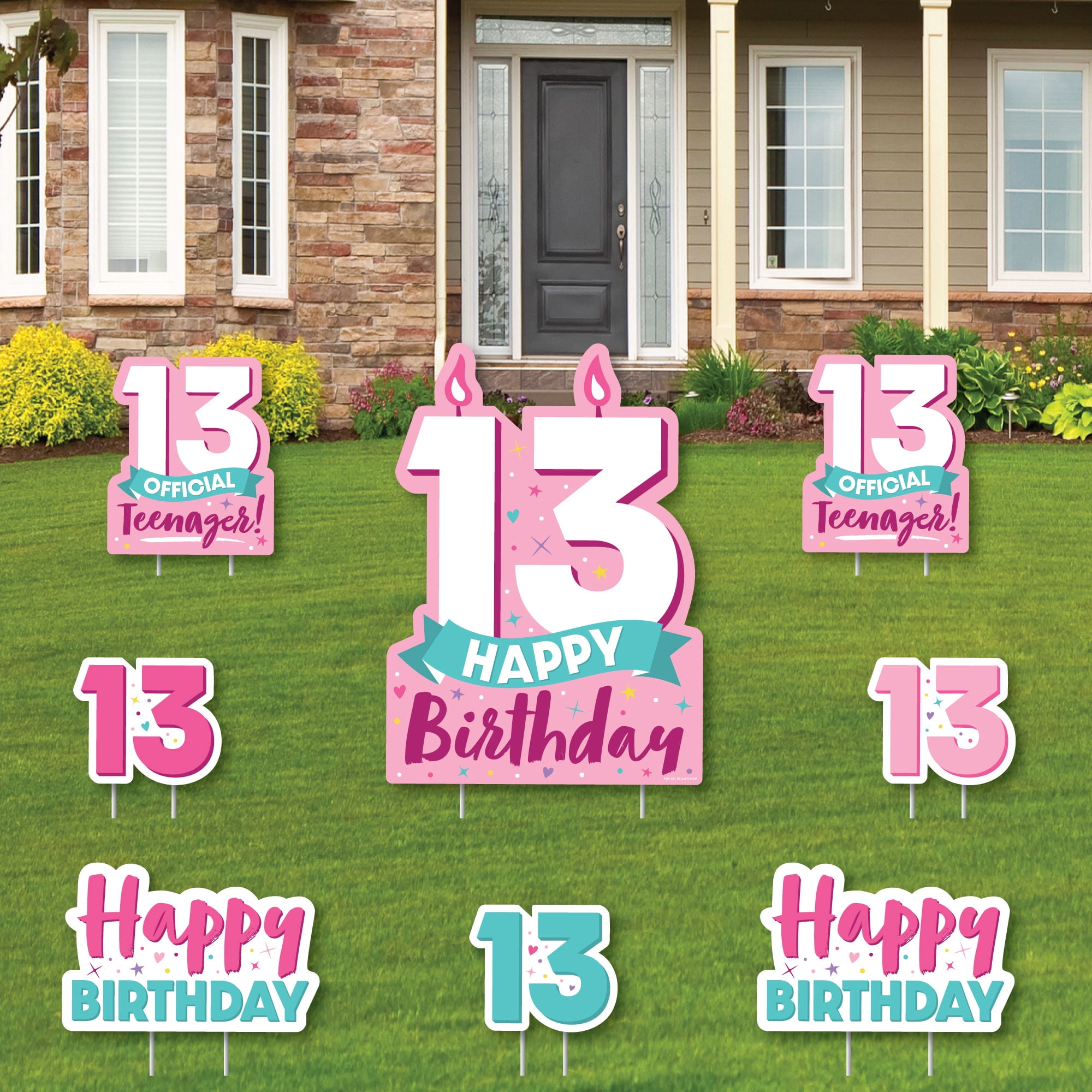 Big Dot of Happiness Girl 13th Birthday - Yard Sign and Outdoor Lawn ...