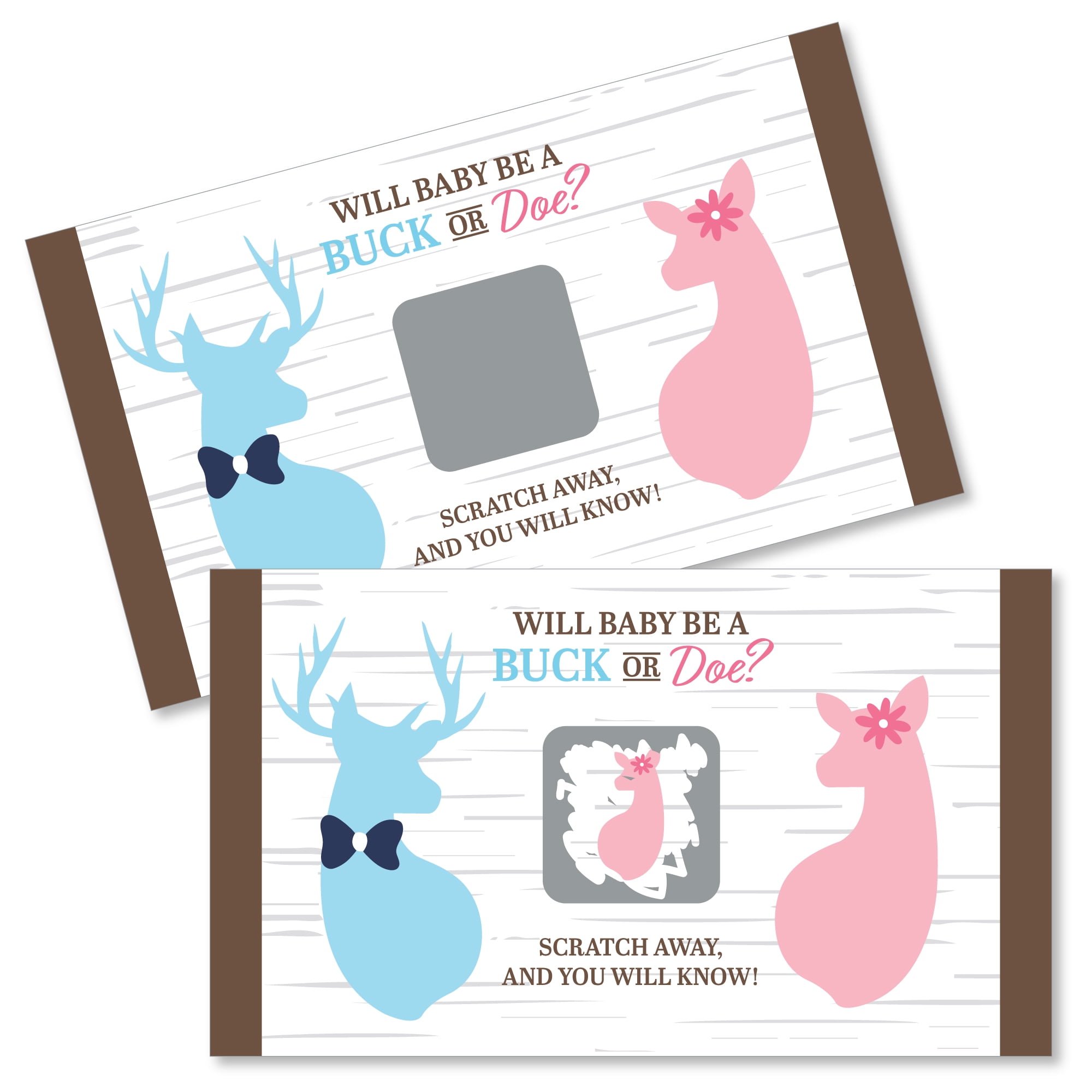Big Dot of Happiness Girl Buck or Doe - Hunting Gender Reveal Scratch ...