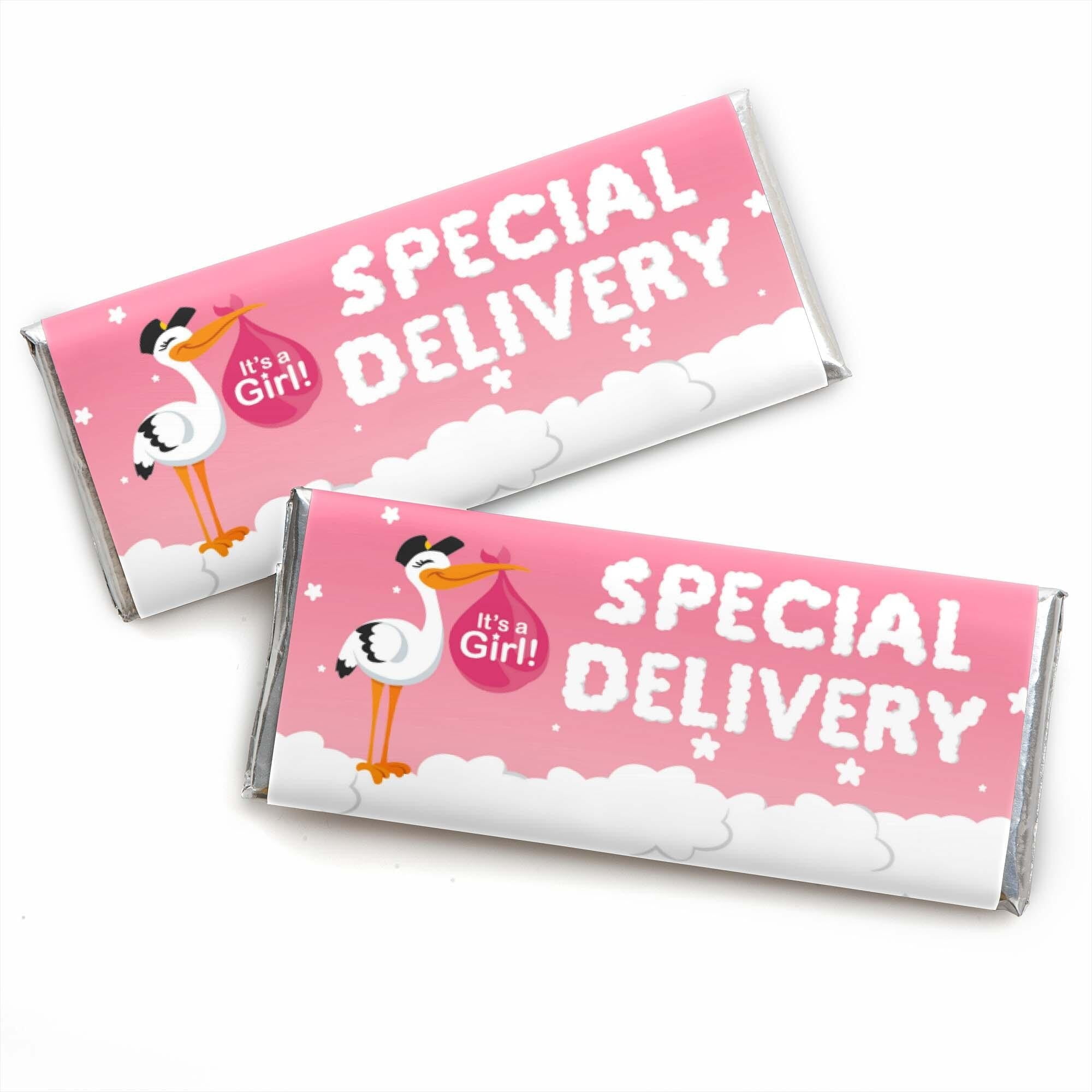 Big Dot of Happiness Girl Special Delivery - Candy Bar Wrapper Pink It ...
