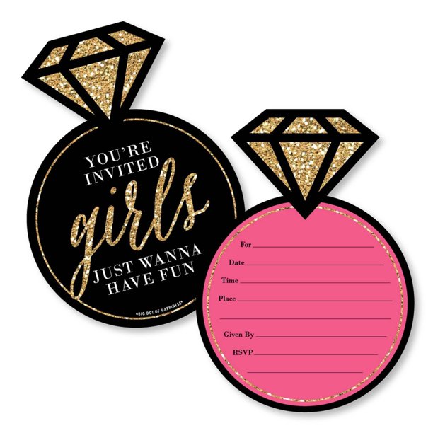 Big Dot of Happiness Girls Night Out - Shaped Fill-in Invitations ...