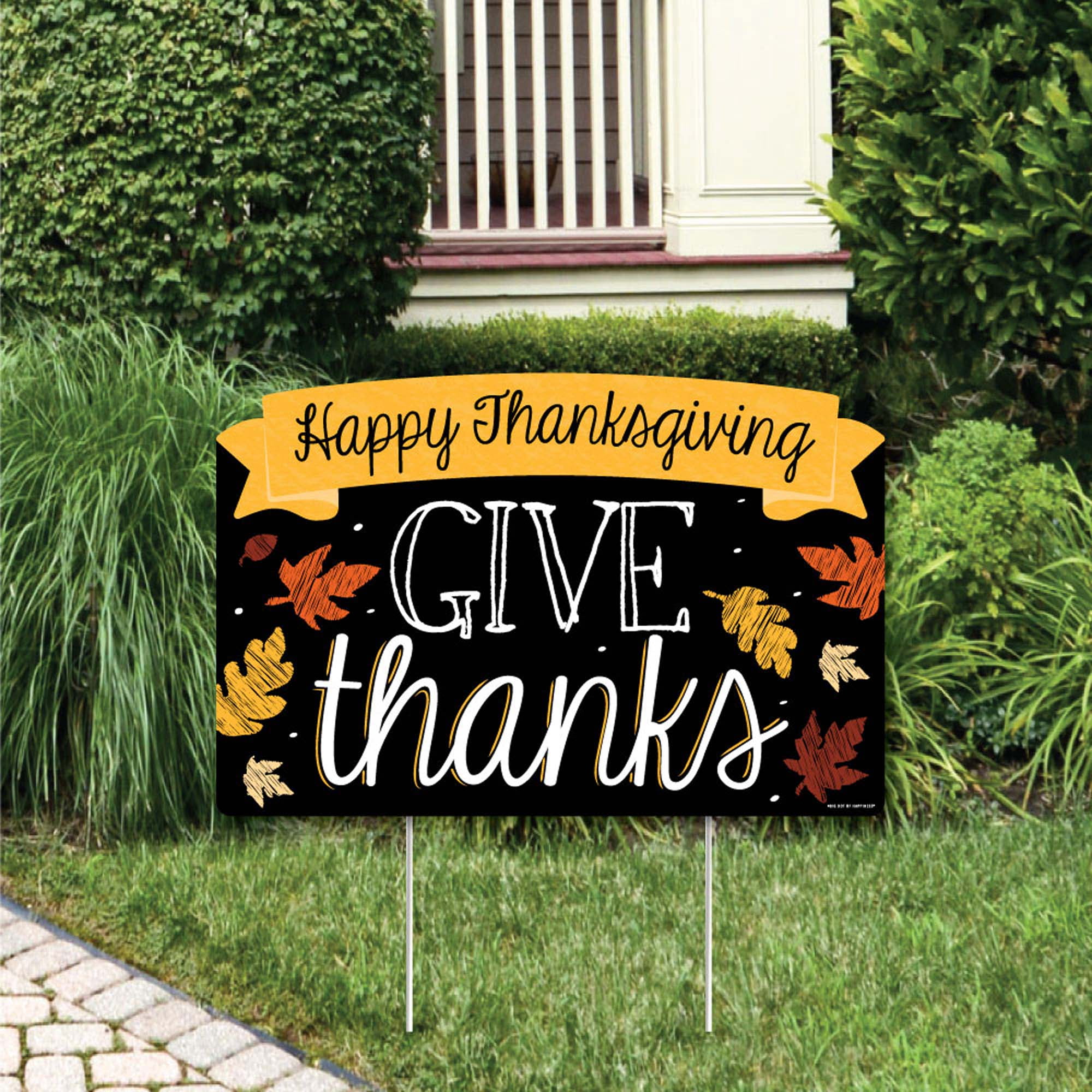 Big Dot of Happiness Give Thanks - Thanksgiving Party Yard Sign Lawn ...