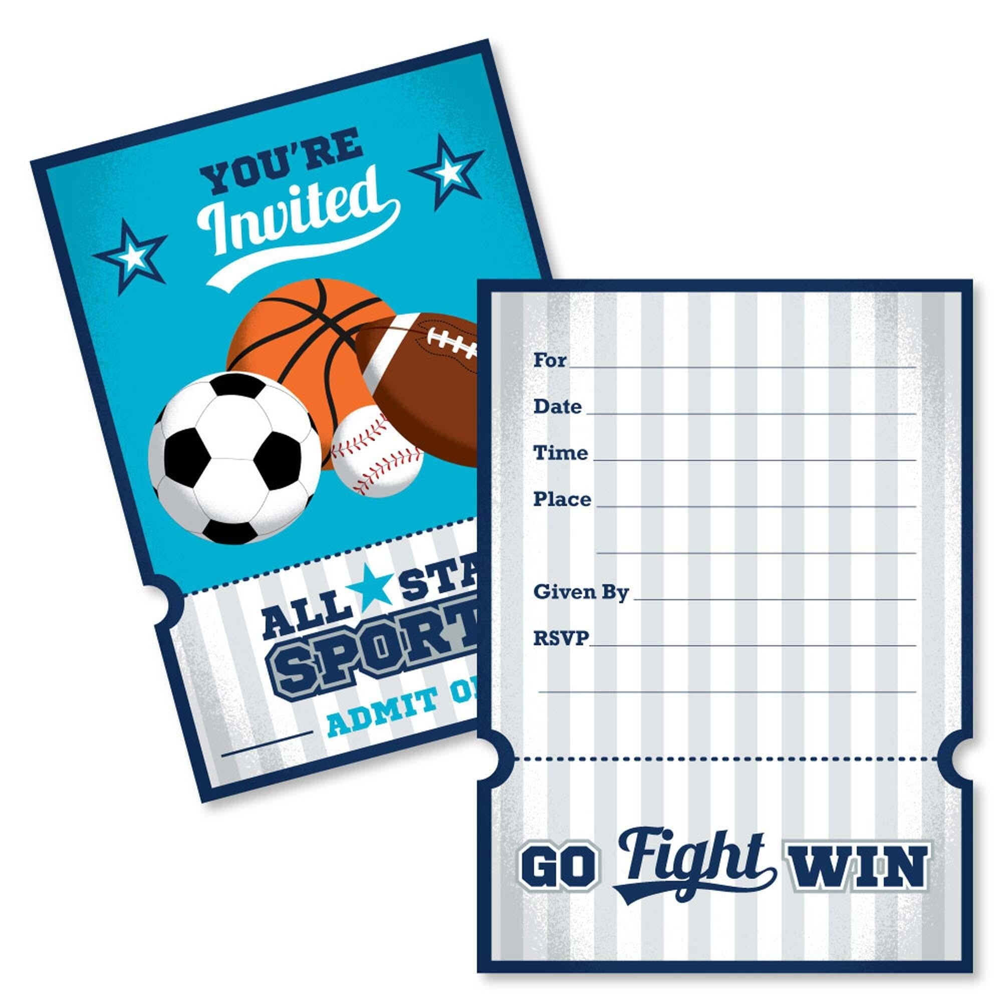 Big Dot of Happiness Go, Fight, Win - Sports - Shaped Fill-in ...