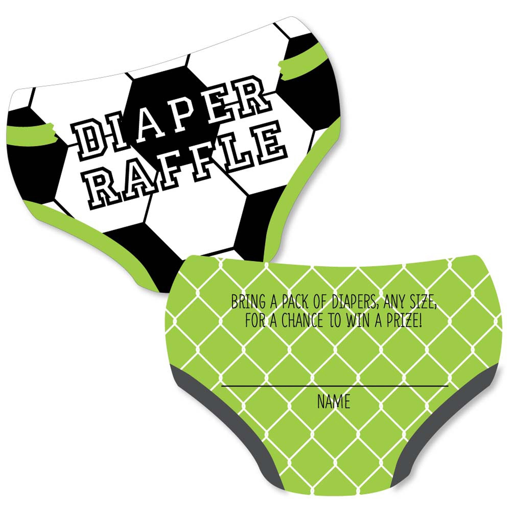 Big Dot of Happiness Goaaal - Soccer - Diaper Shaped Raffle Ticket ...