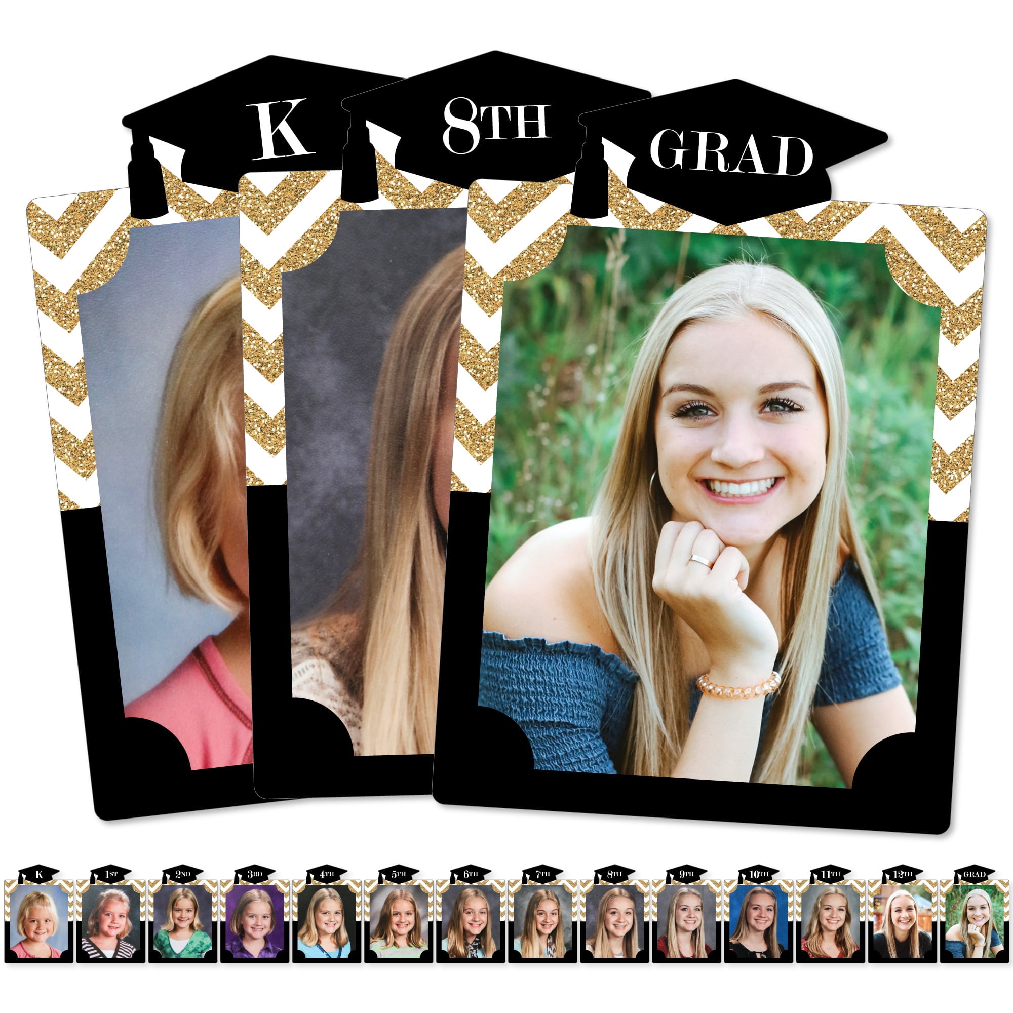 Big Dot of Happiness Gold Graduation 8 x 10 inches K-12 School Photo ...