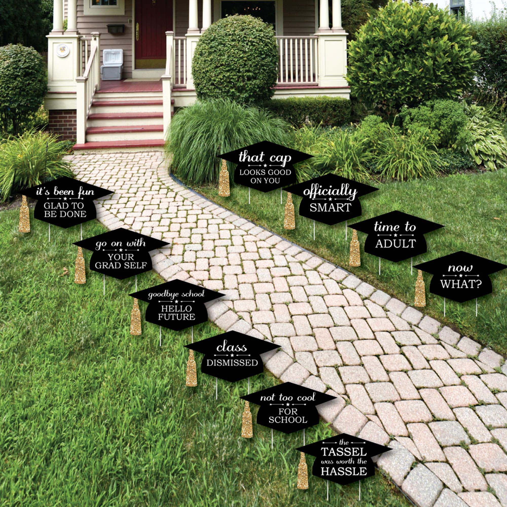 Big Dot of Happiness Outdoor Graduation Yard Decor - 10 Piece Grad ...
