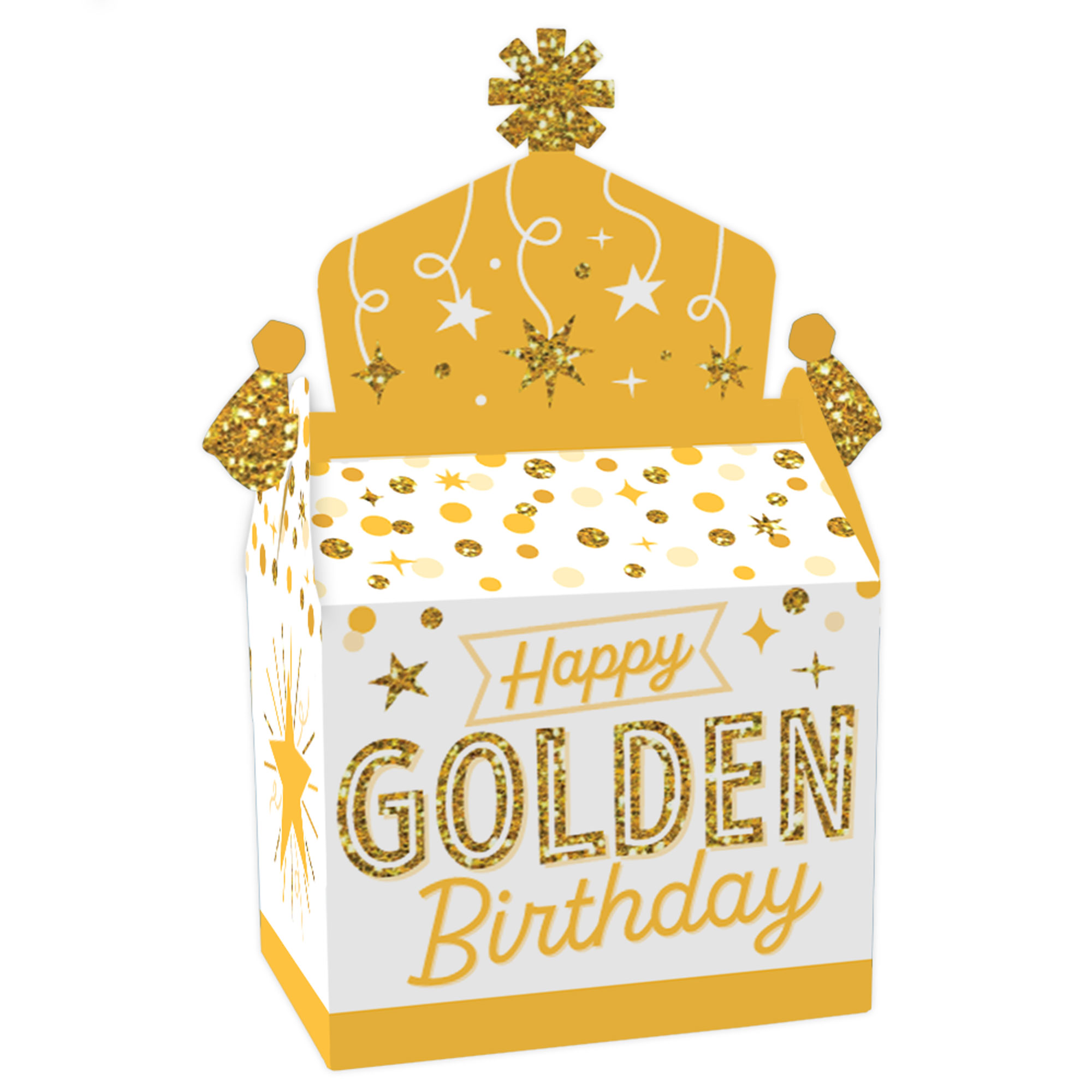 Big Dot of Happiness Golden Birthday - Treat Box Party Favors - Happy ...