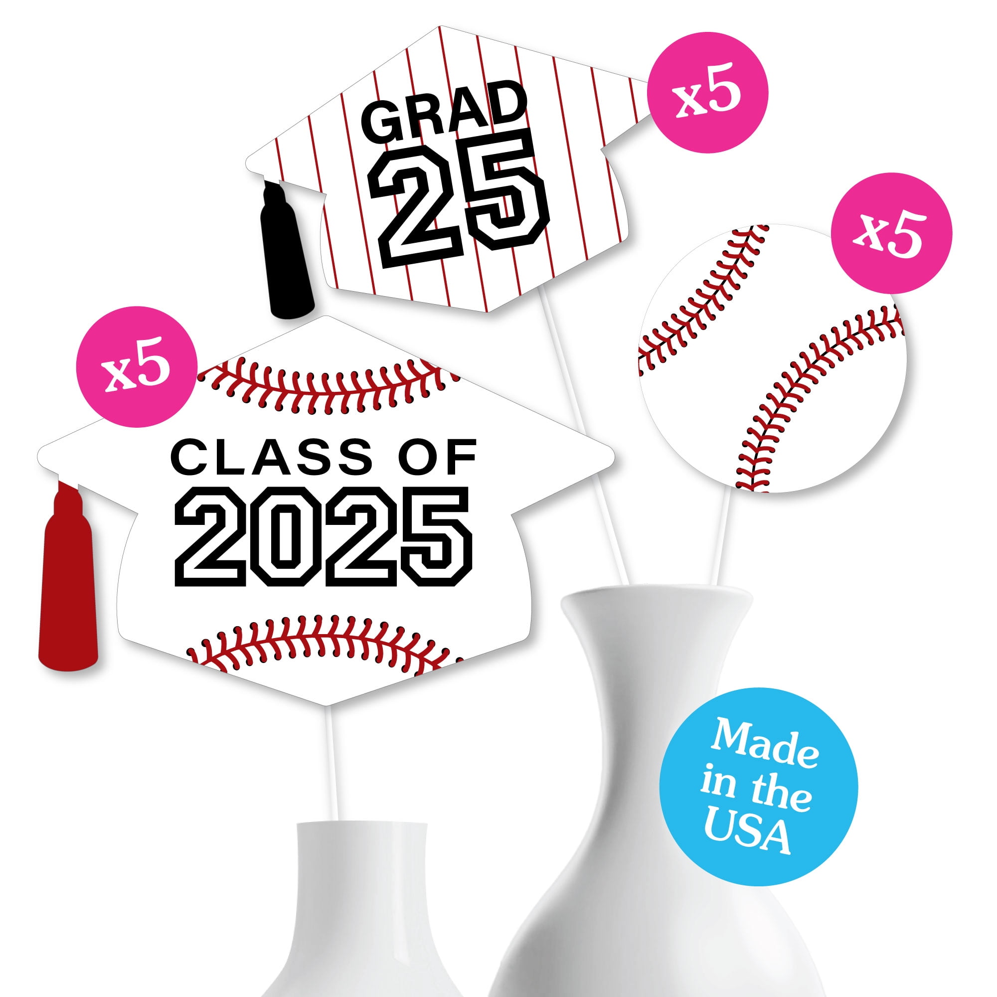 Big Dot of Happiness Grad Baseball - 2025 Graduation Party Centerpiece ...