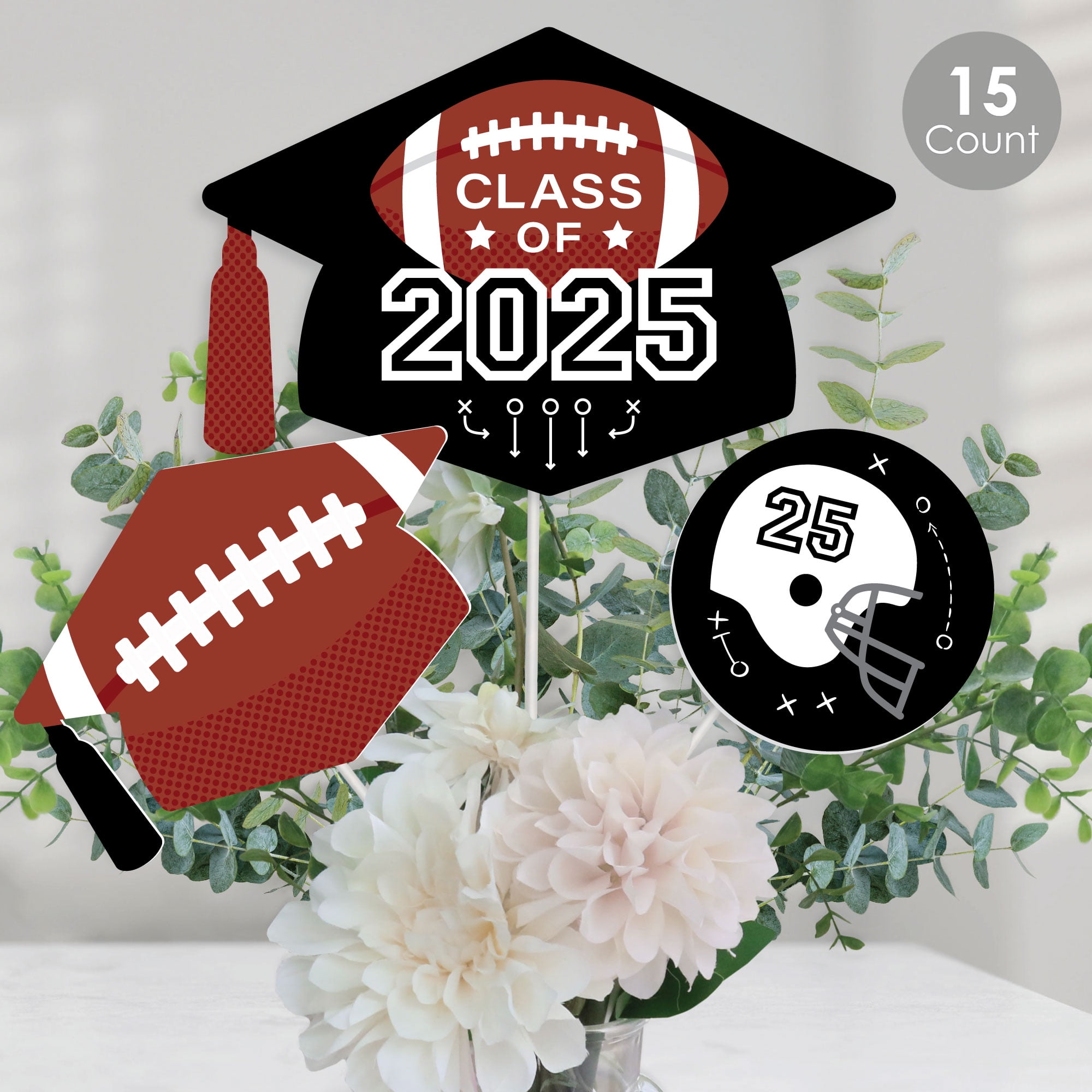 Big Dot of Happiness Grad Football - 2025 Graduation Party Centerpiece ...