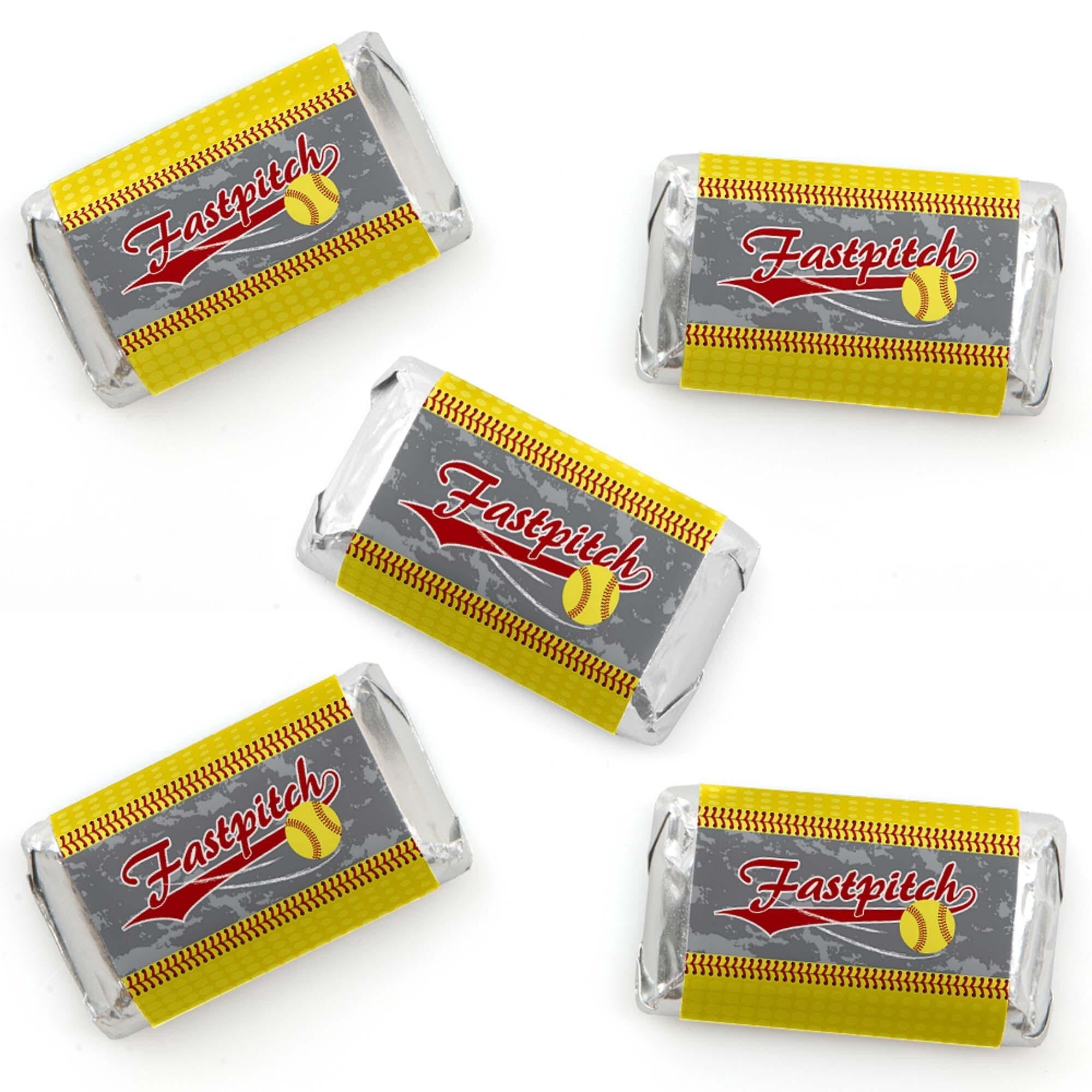 Big Dot of Happiness Grand Slam - Fastpitch Softball - Mini Candy Bar ...