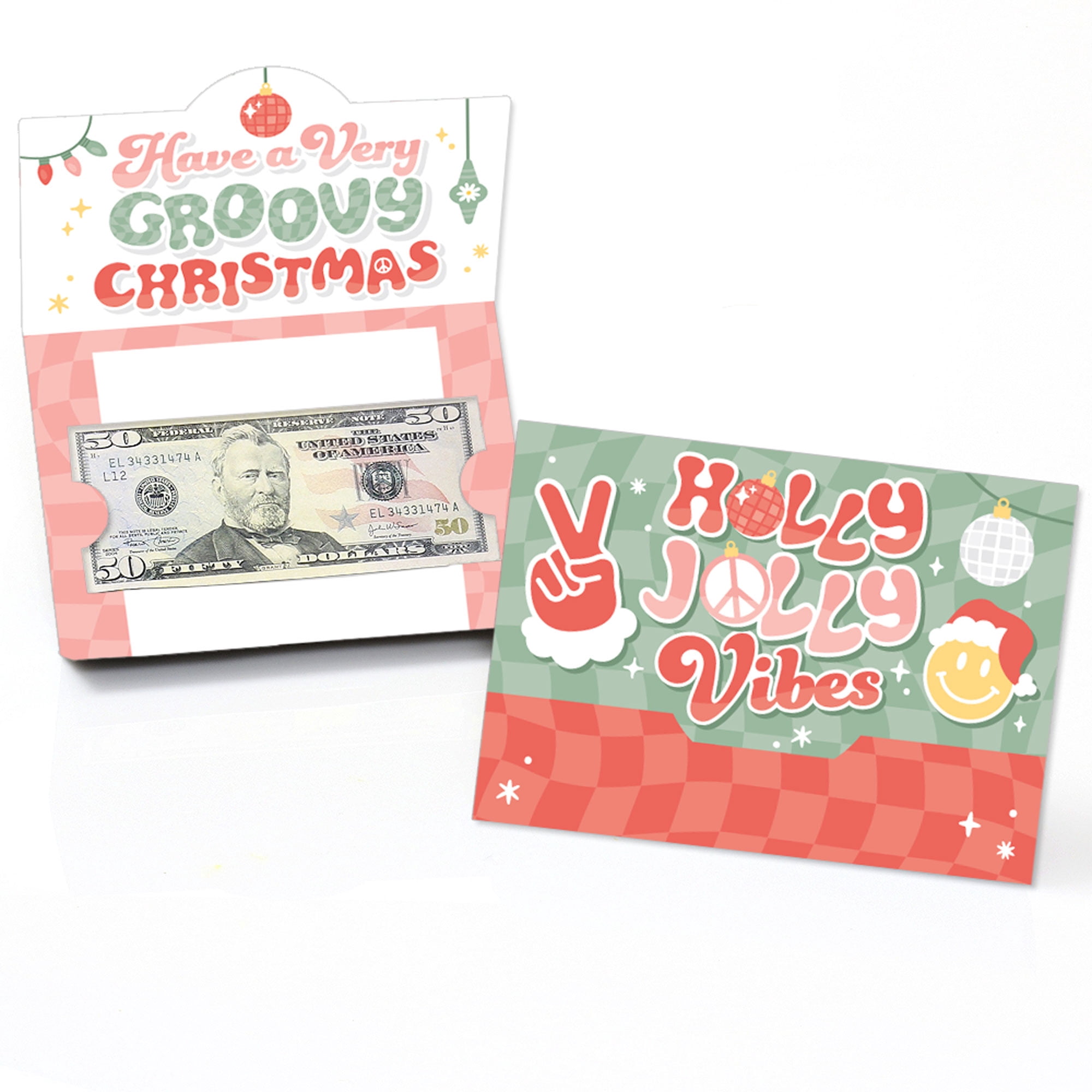 Big Dot of Happiness Groovy Christmas - Pastel Holiday Party Money And ...