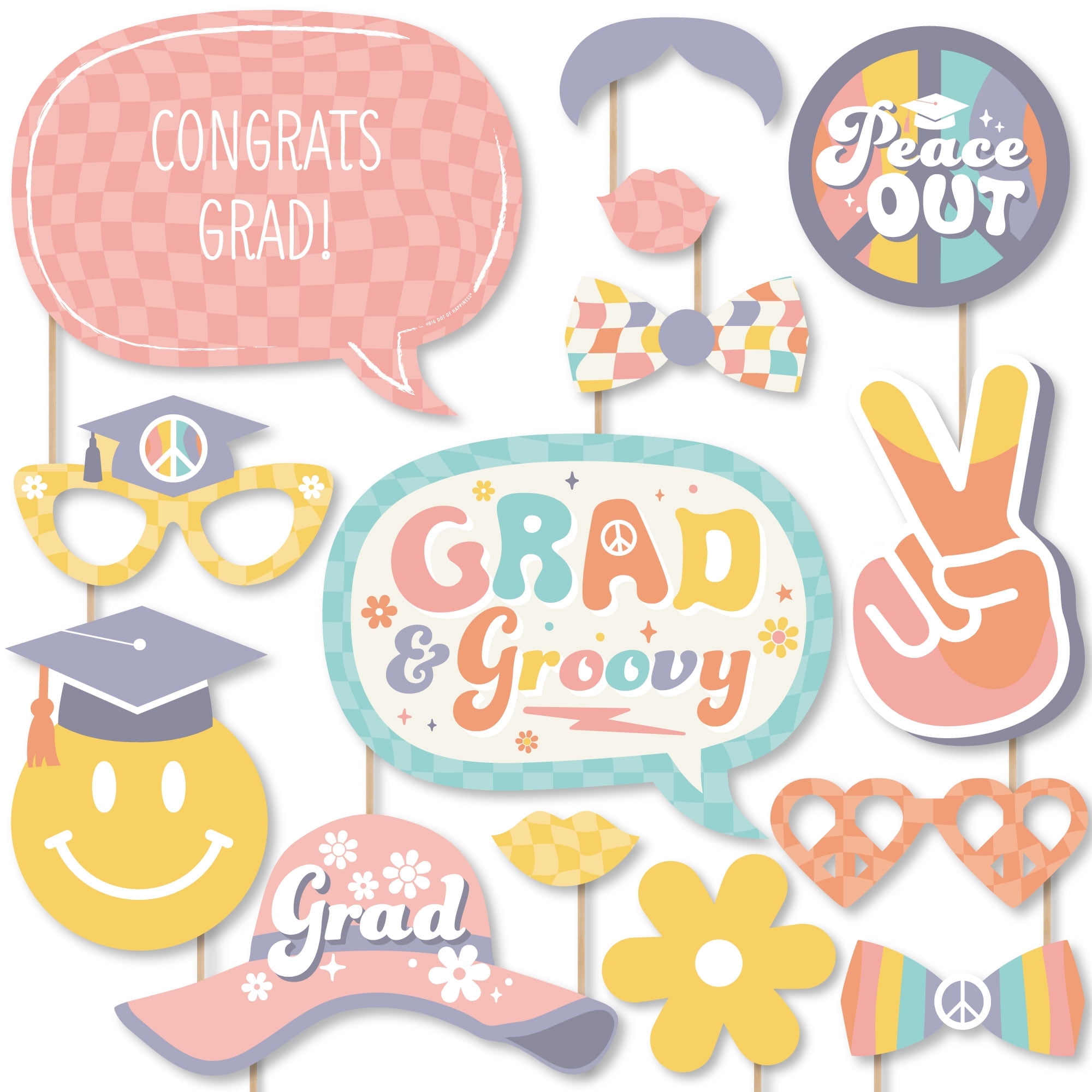 Big Dot of Happiness Groovy Grad - Hippie Graduation Party Photo Booth ...