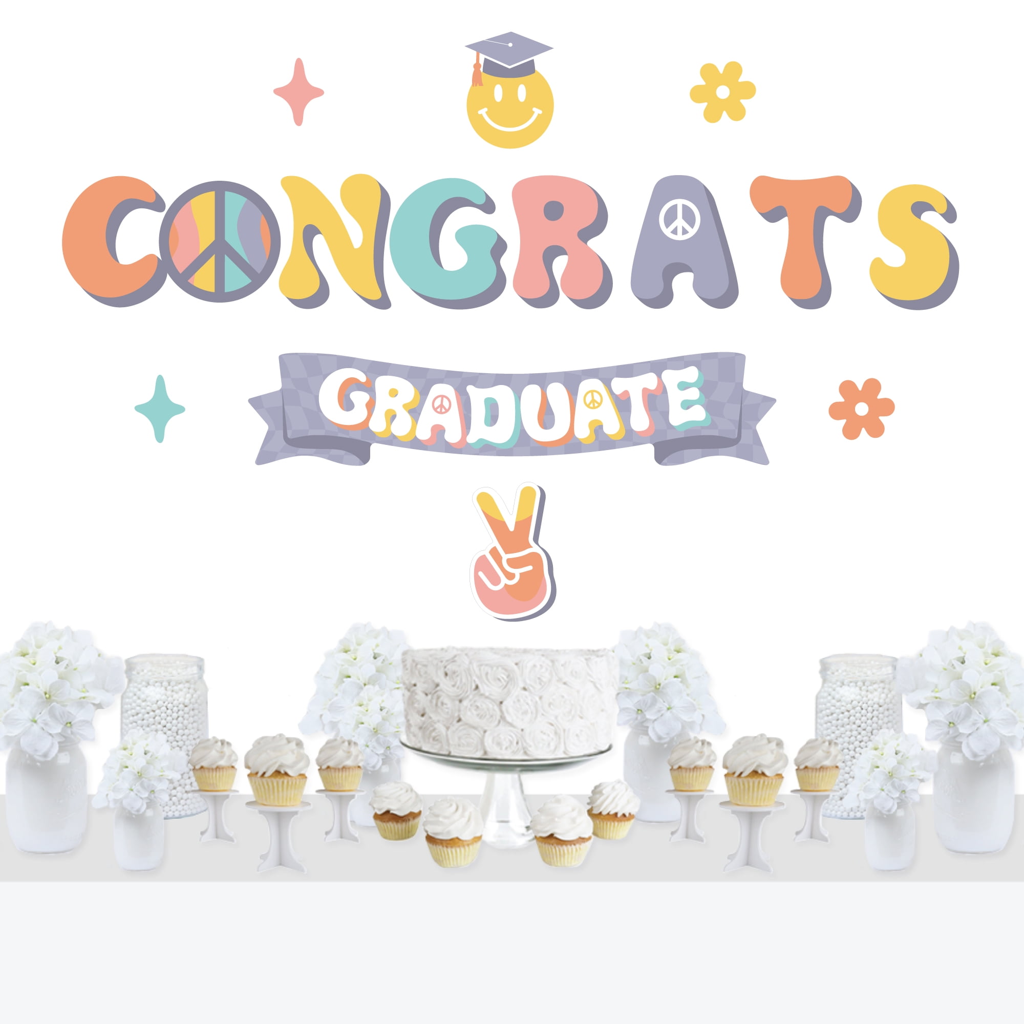 Big Dot of Happiness Groovy School Graduation Party Photo Backdrop ...