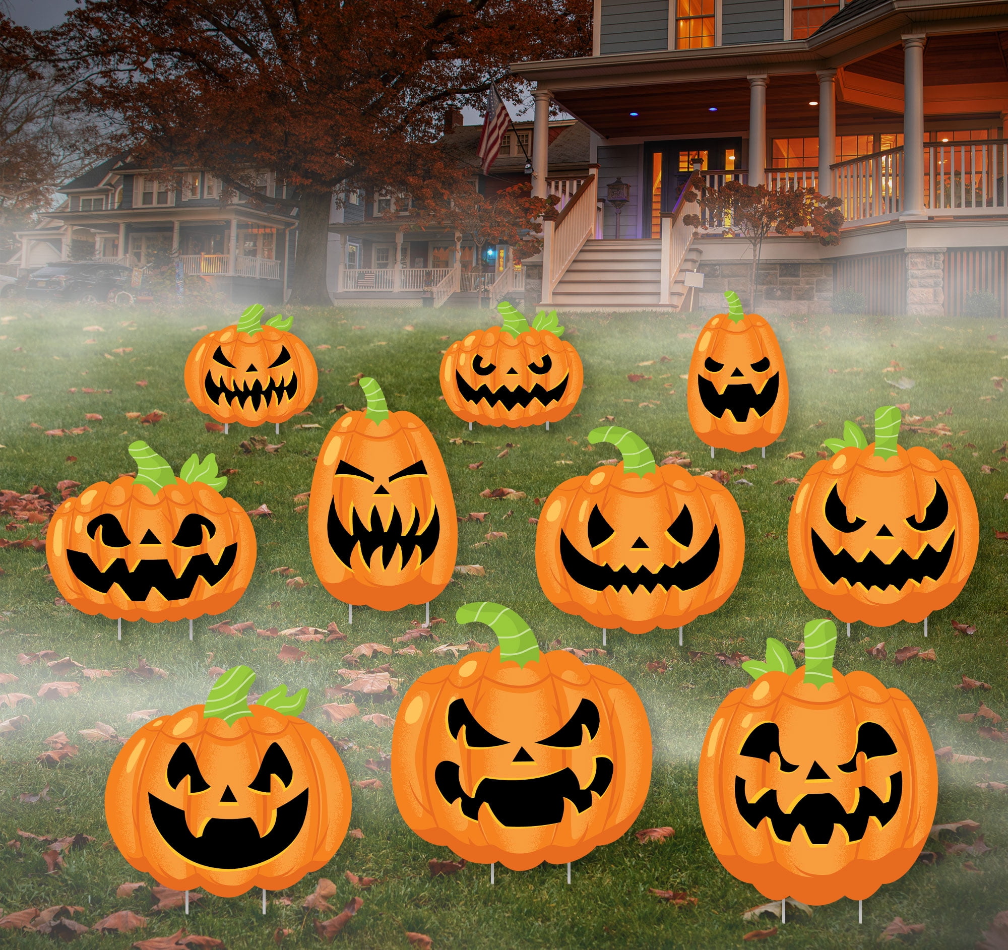 Big Dot of Happiness Halloween Pumpkins - Lawn Decorations - Outdoor ...