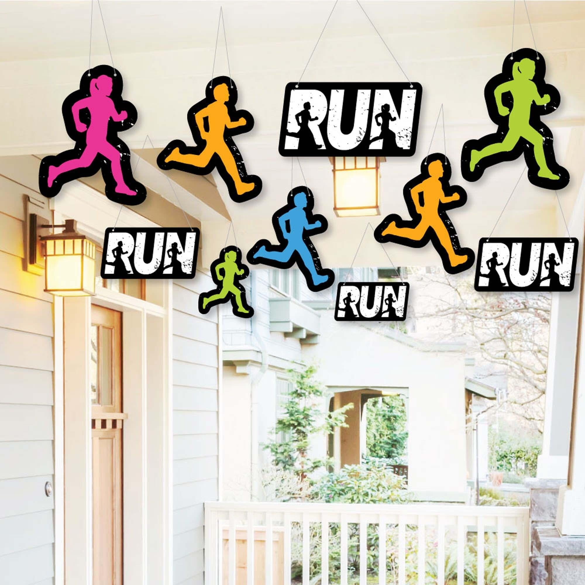 Big Dot of Happiness Hanging Set the Pace - Running - Outdoor Hanging ...