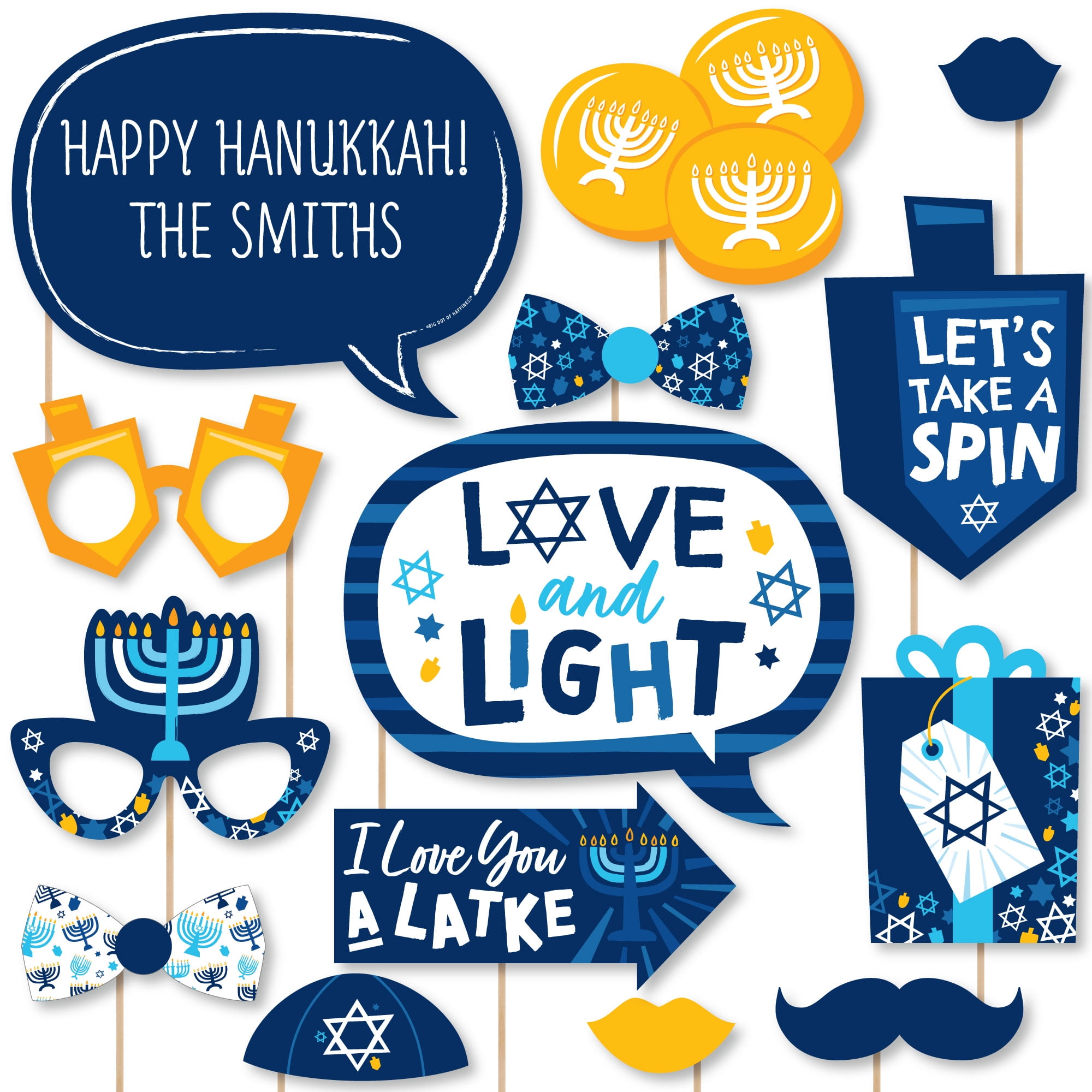Big Dot of Happiness Hanukkah Menorah - Chanukah Party Photo Booth ...