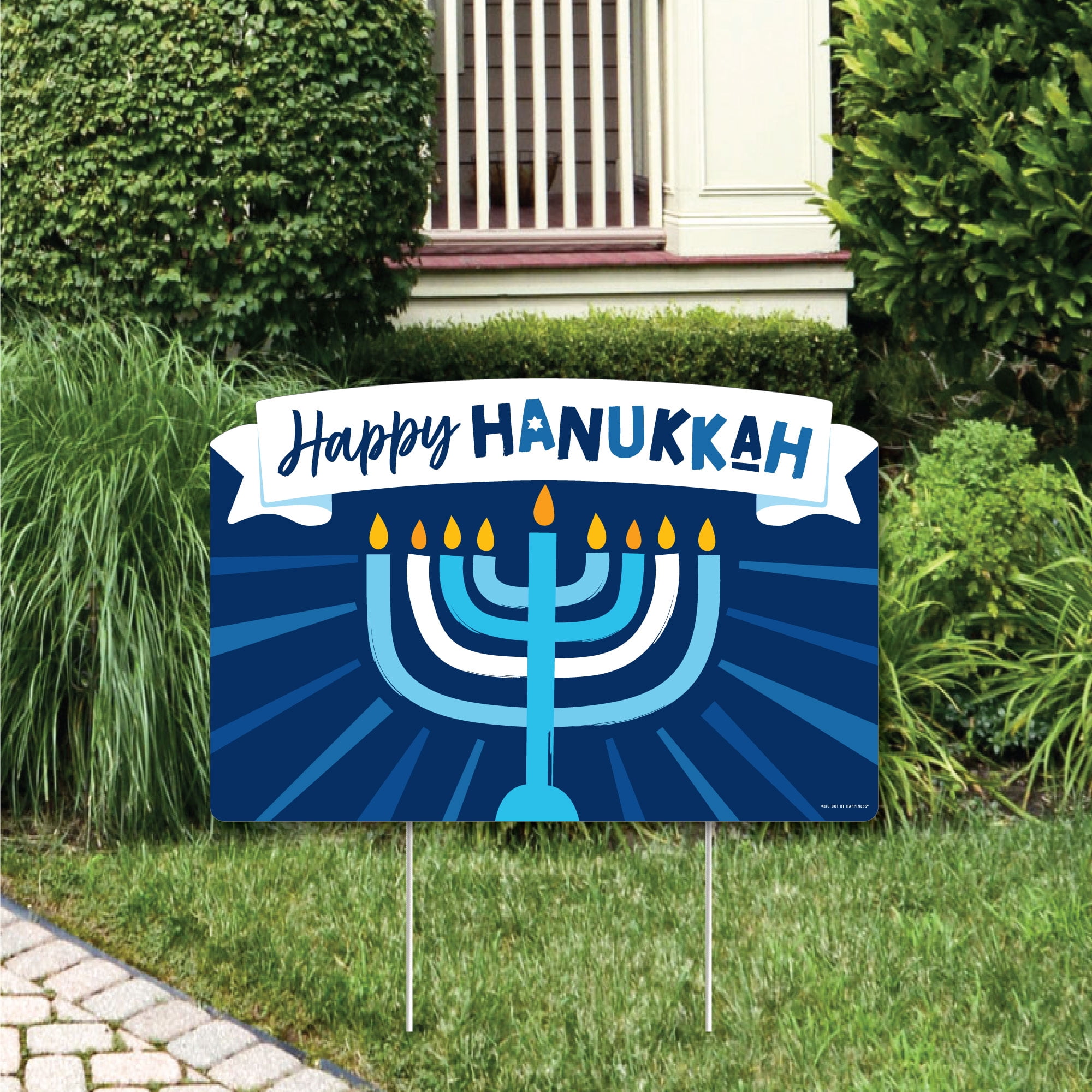 Big Dot of Happiness Hanukkah Menorah - Chanukah Holiday Party Yard ...