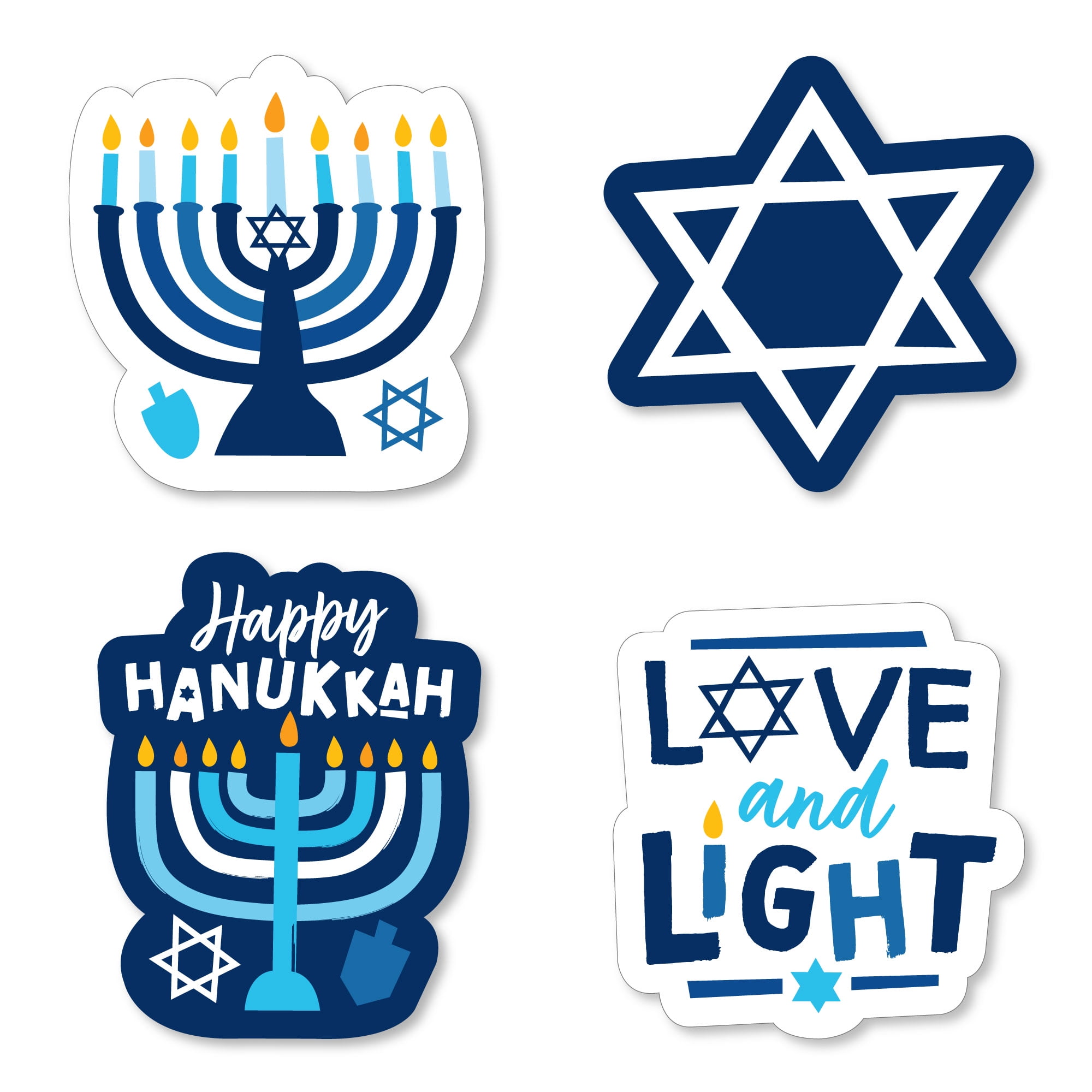 Big Dot of Happiness Hanukkah Menorah - DIY Shaped Chanukah Holiday ...