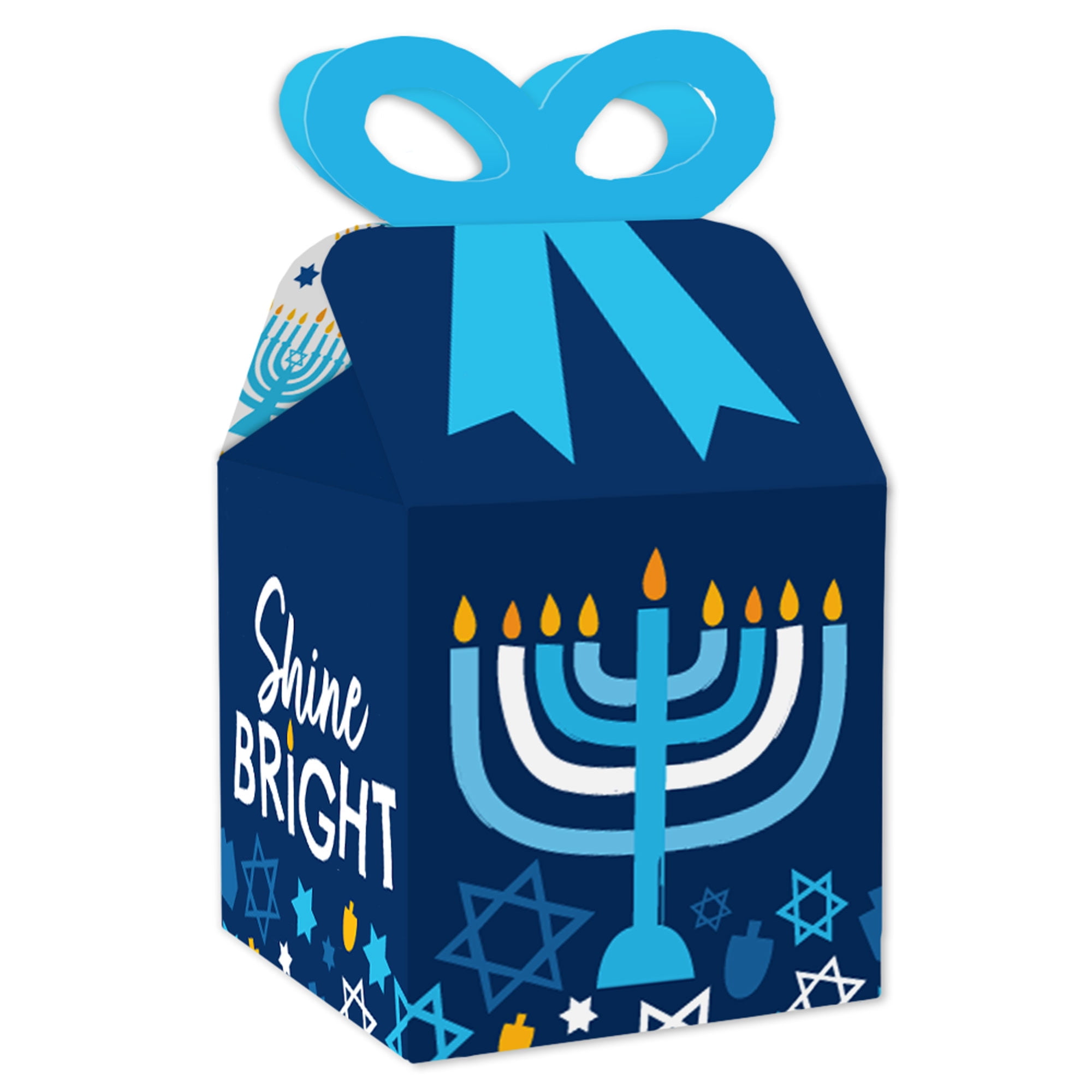 Big Dot of Happiness Hanukkah Menorah Favor Gift Boxes, 3D Bow Design ...