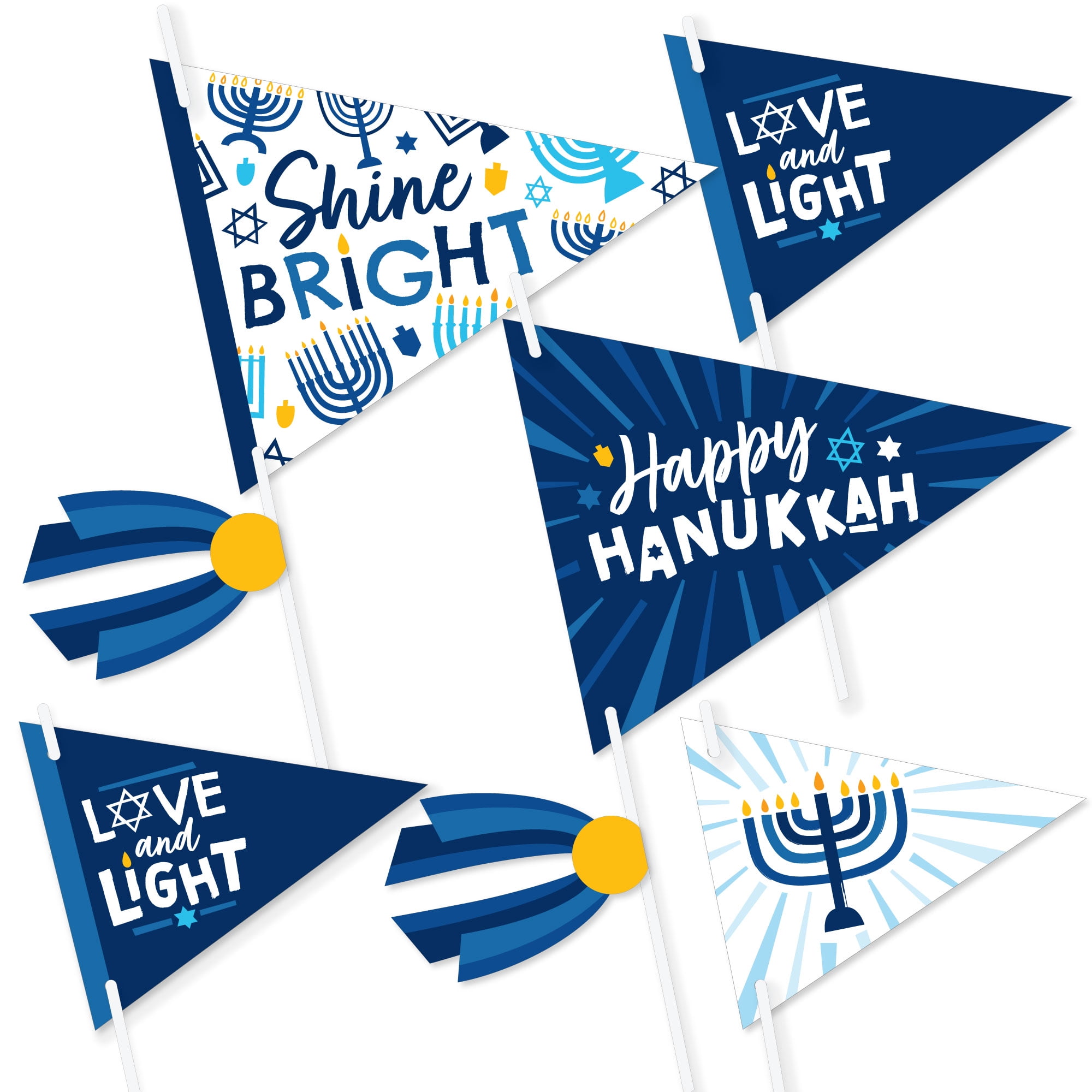 Big Dot of Happiness Hanukkah Menorah - Triangle Chanukah Holiday Party ...