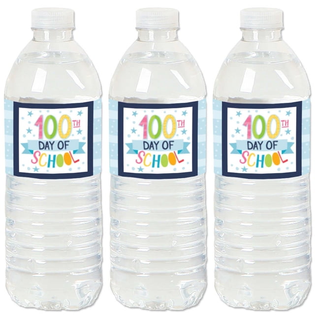 Big Dot of Happiness Happy 100th Day of School - 100 Days Party Water ...
