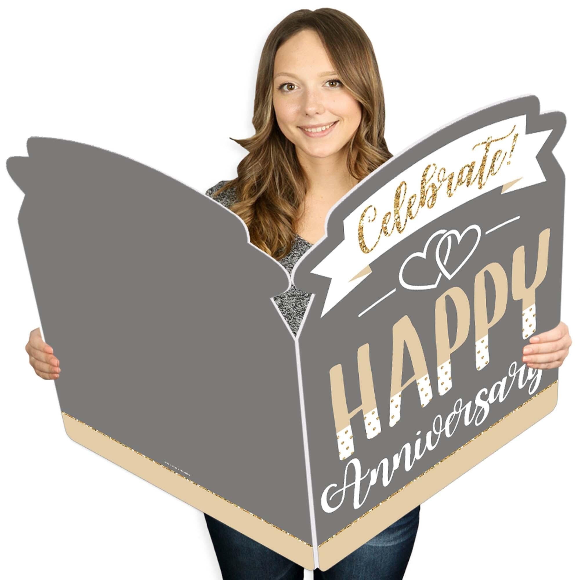 Big Dot of Happiness Happy Anniversary - Gold Wedding Anniversary ...