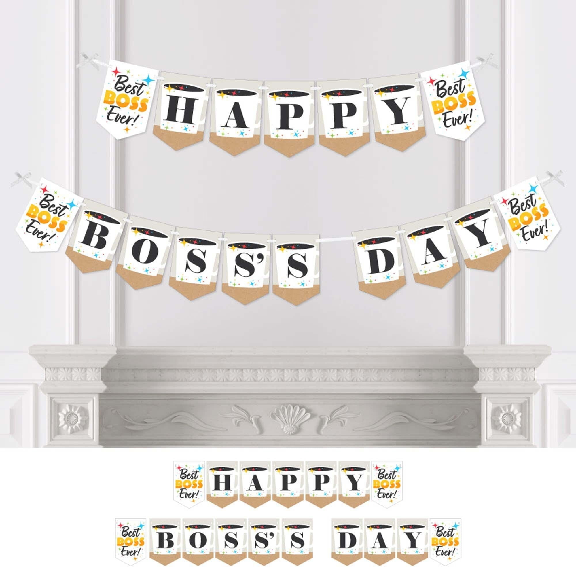 Big Dot of Happiness Happy Boss's Day - Best Boss Ever Bunting Banner ...
