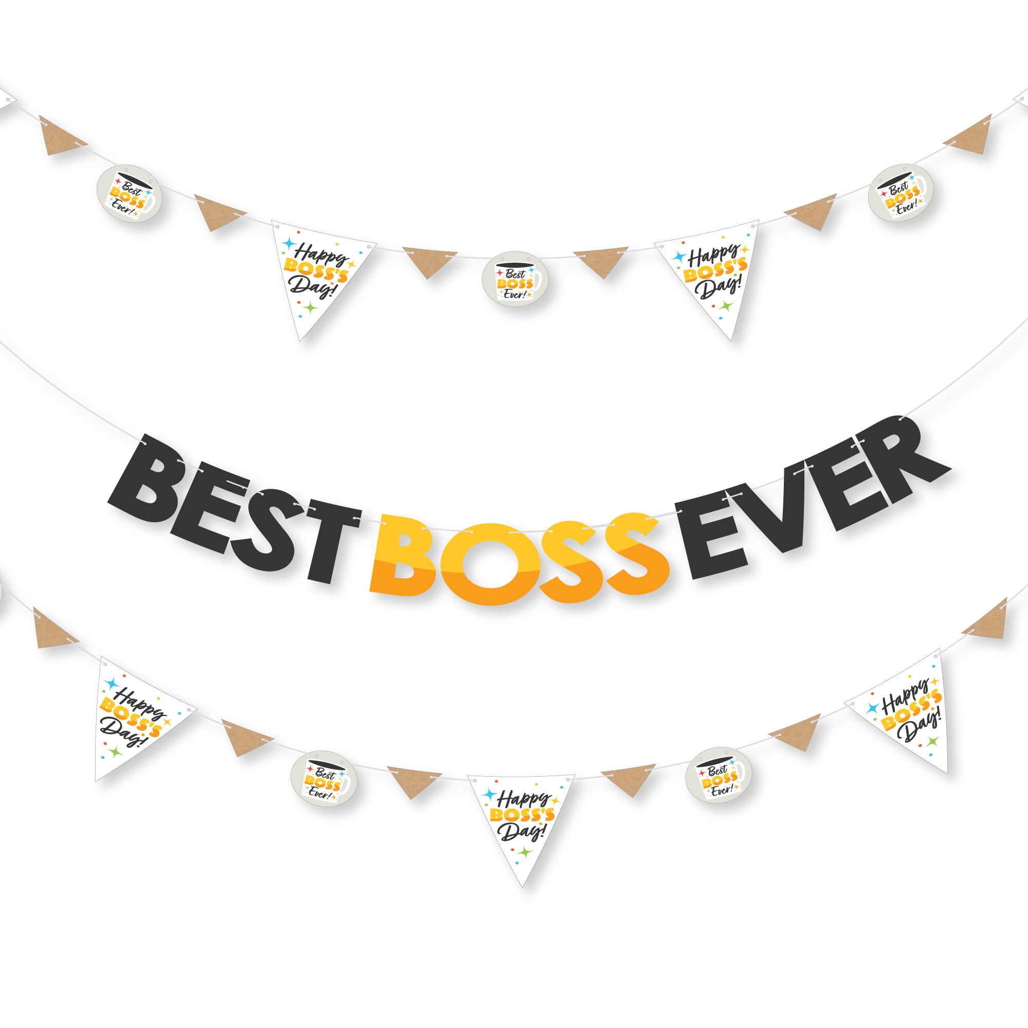 Big Dot of Happiness Happy Boss’s Day - Best Boss Ever Letter Banner ...
