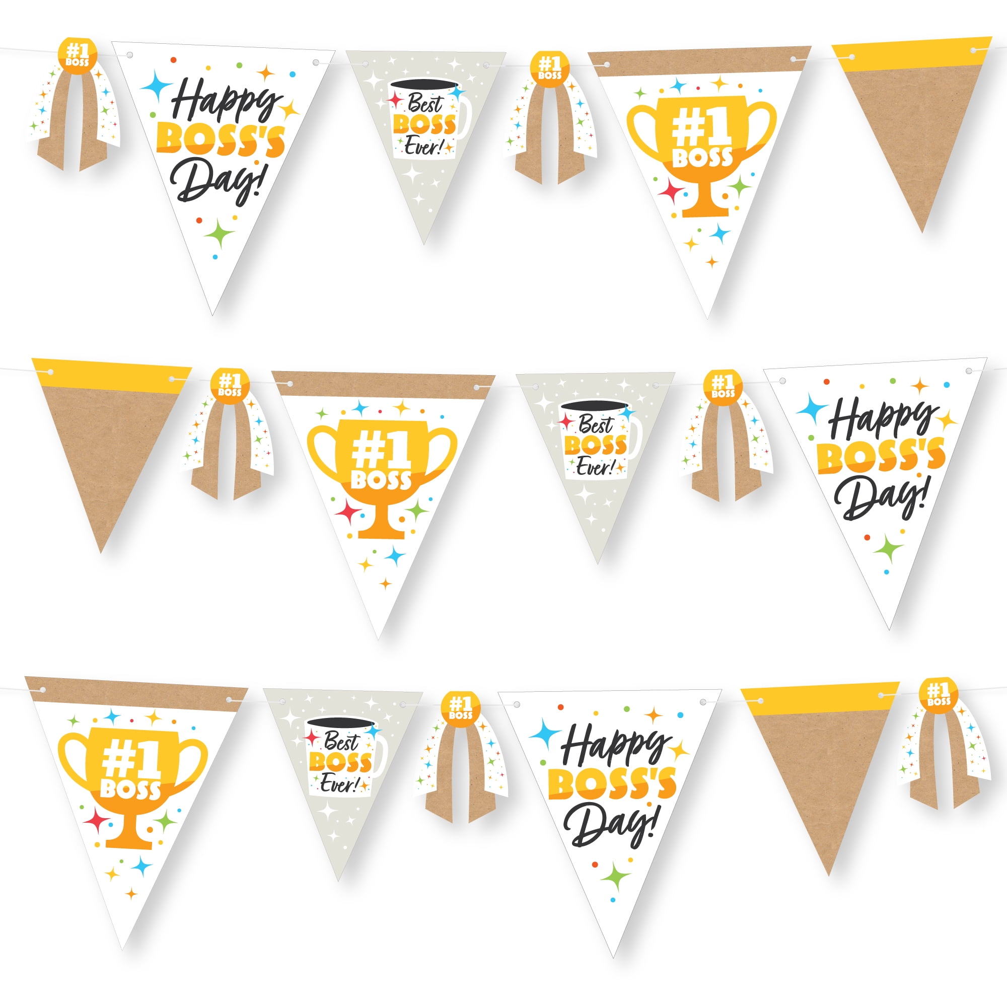 Big Dot of Happiness Happy Boss's Day - DIY Best Boss Ever Pennant ...