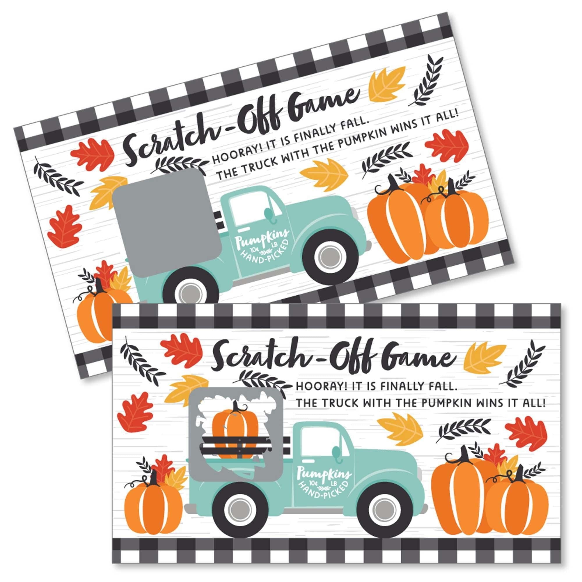 Big Dot of Happiness Happy Fall Truck - Harvest Pumpkin Party Game ...