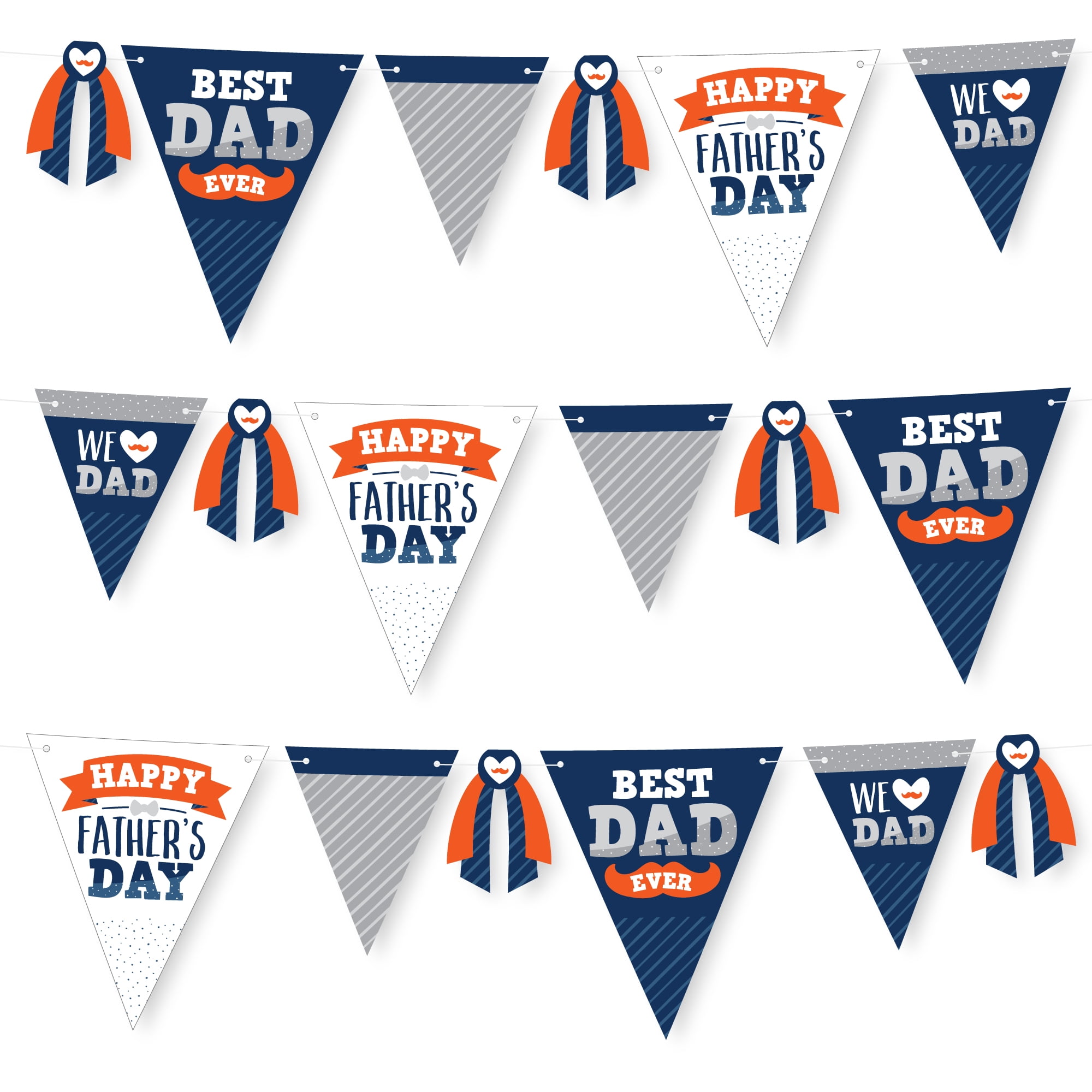 Big Dot of Happiness Happy Father's Day - DIY We Love Dad Party Pennant ...
