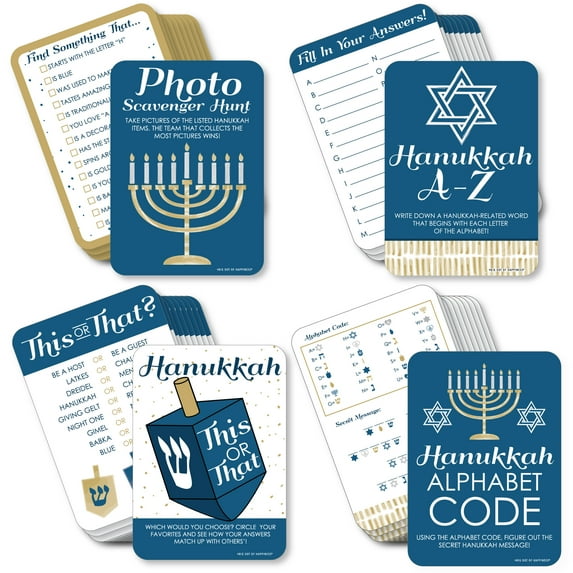 Big Dot of Happiness Happy Hanukkah - 4 Chanukah Holiday Party Games ...