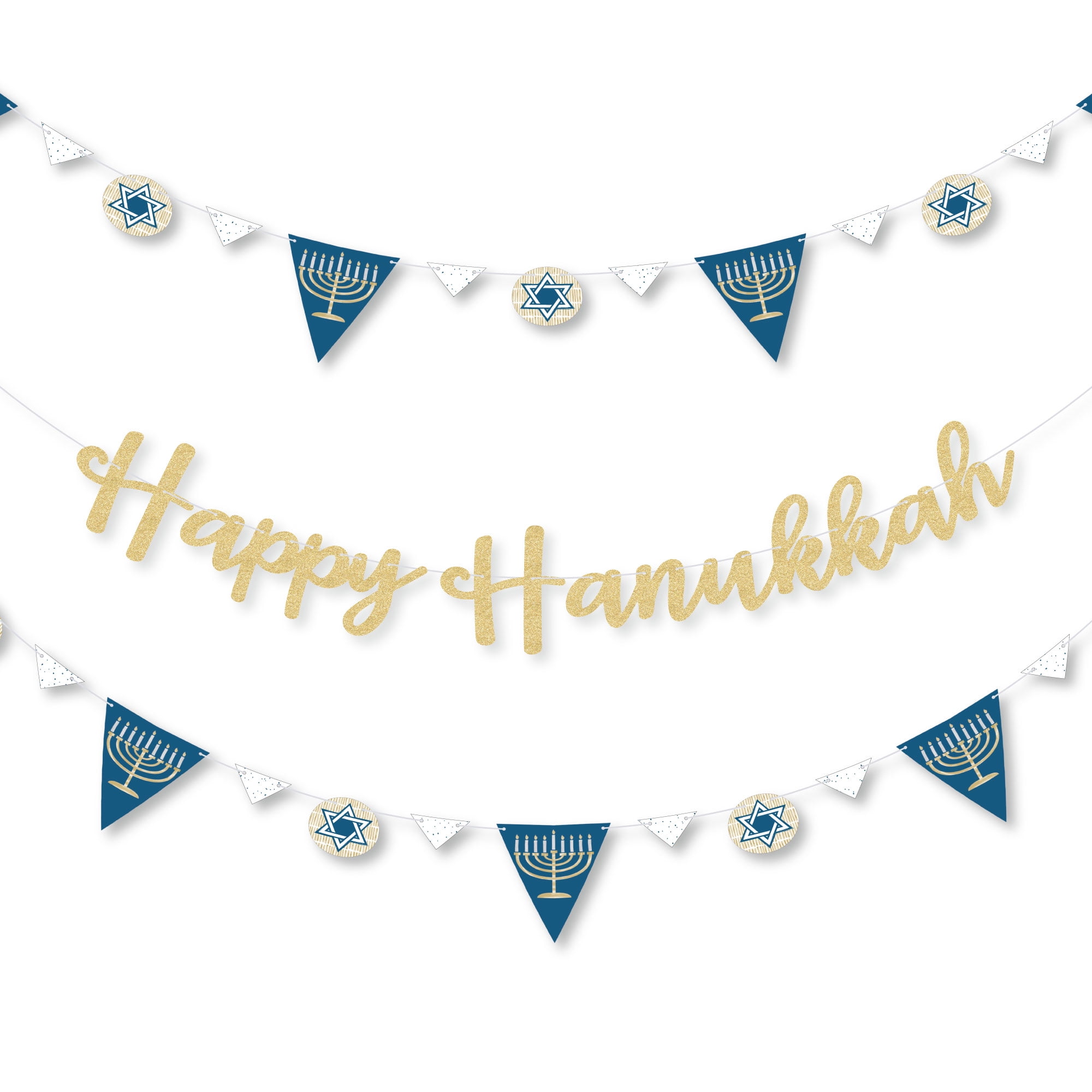 Big Dot of Happiness Happy Hanukkah - Chanukah Letter Banner Decoration ...