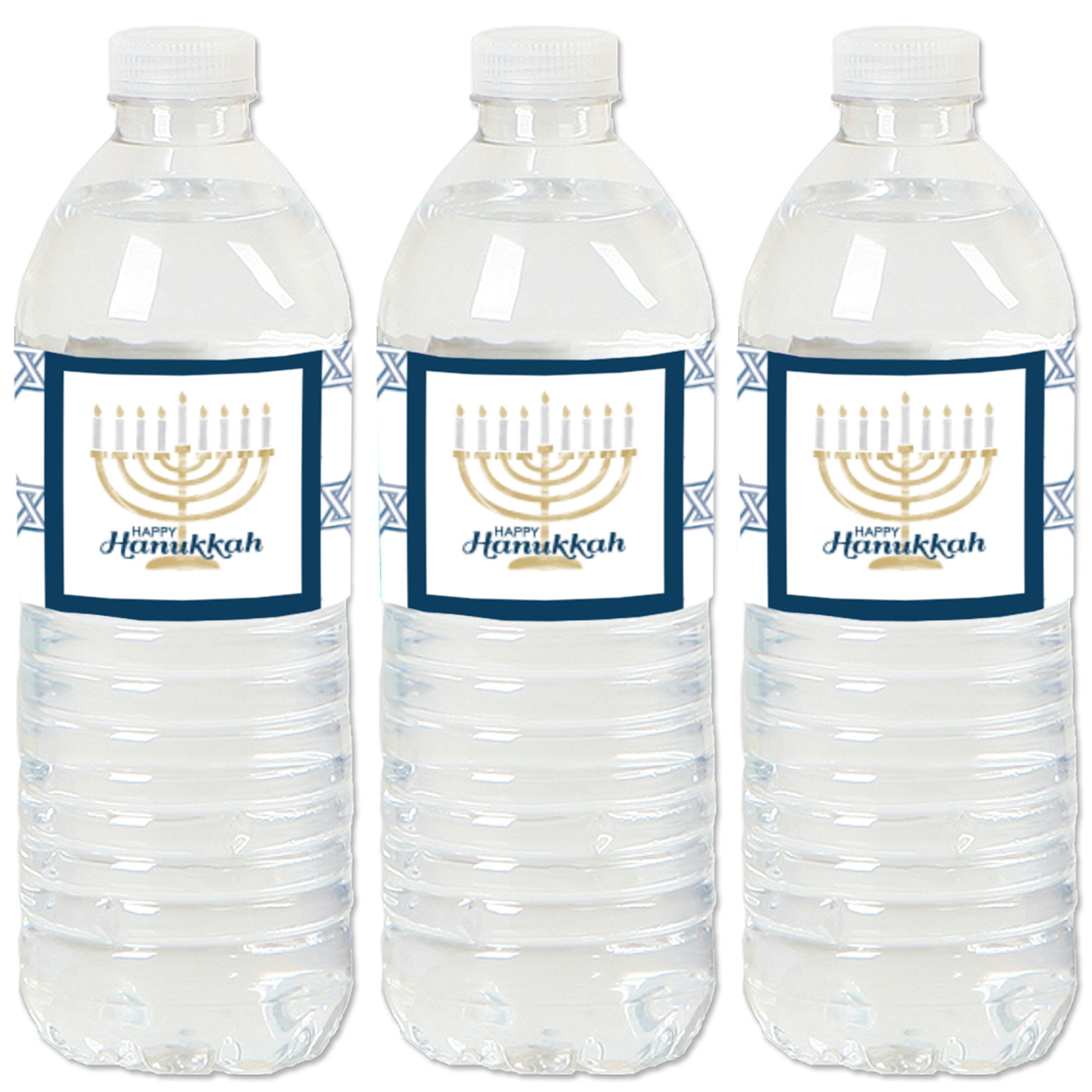 Big Dot of Happiness Happy Hanukkah - Chanukah Water Bottle Sticker ...