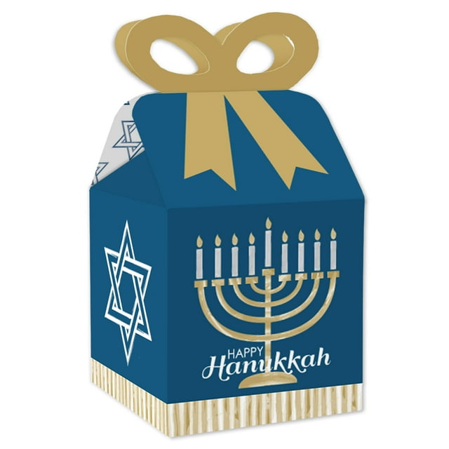 Big Dot of Happiness Happy Hanukkah - Square Favor Gift Boxes ...