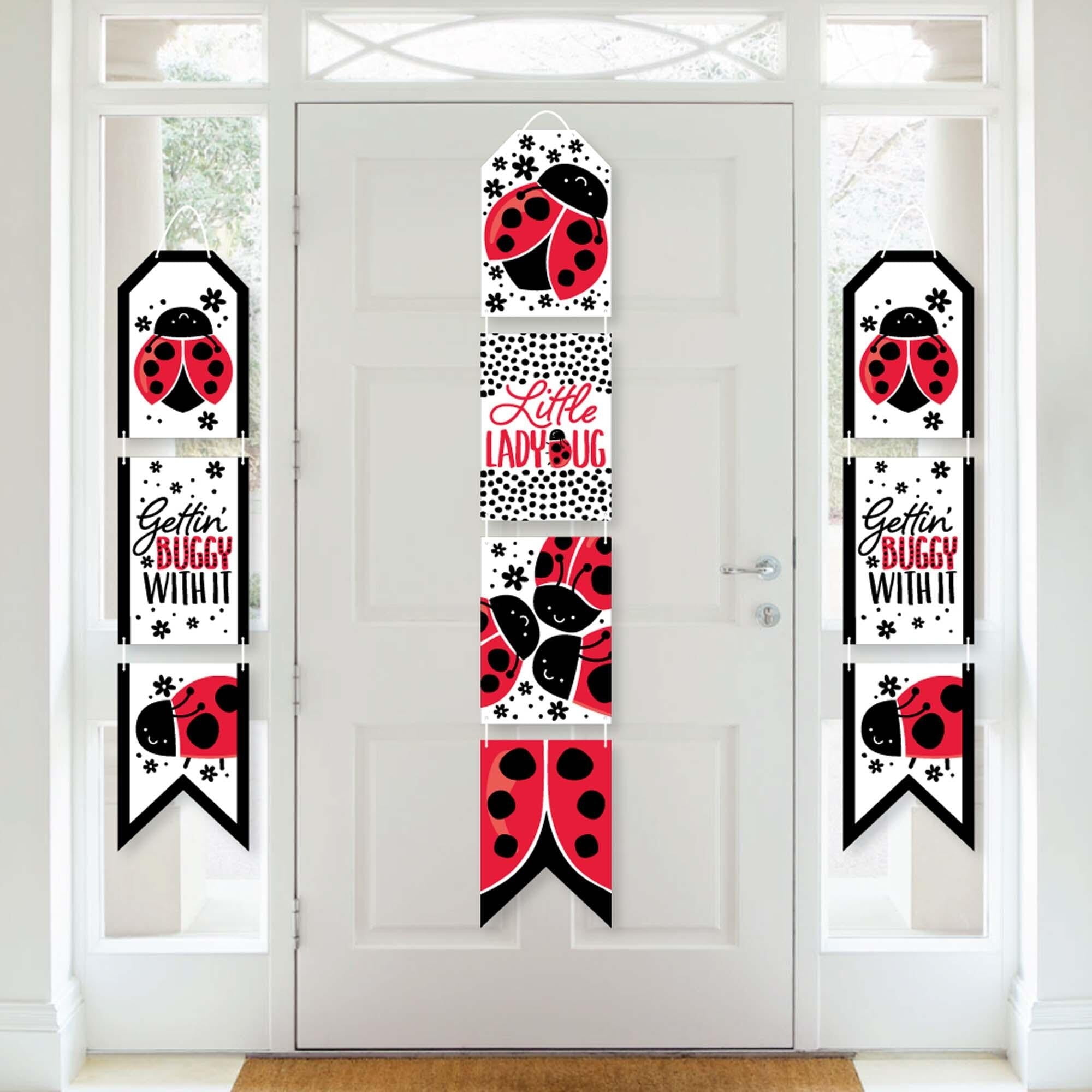 Big Dot of Happiness Happy Little Ladybug - Hanging Vertical Paper Door ...