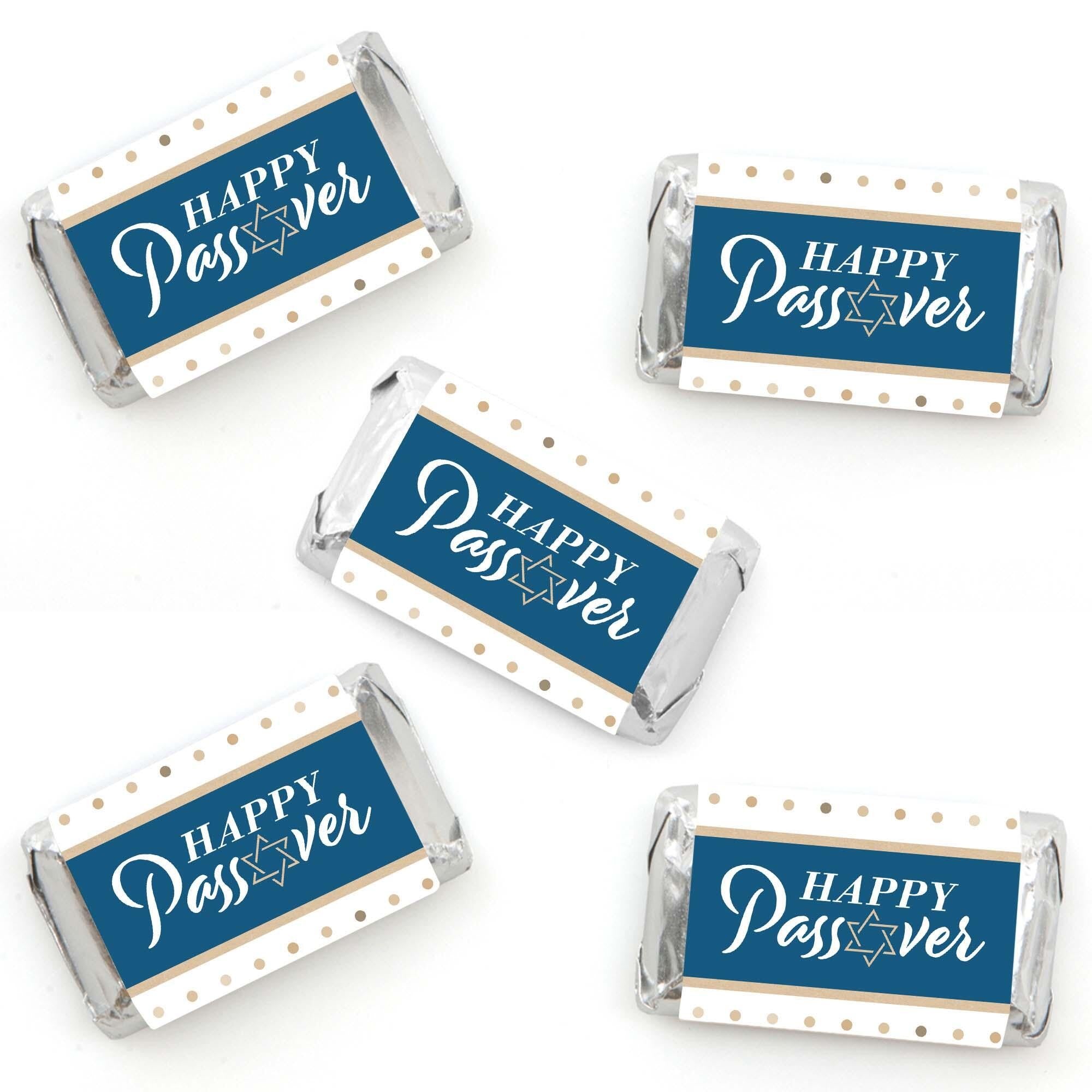 Big Dot of Happiness Happy Passover - Mini Candy Bar Wrapper Stickers ...
