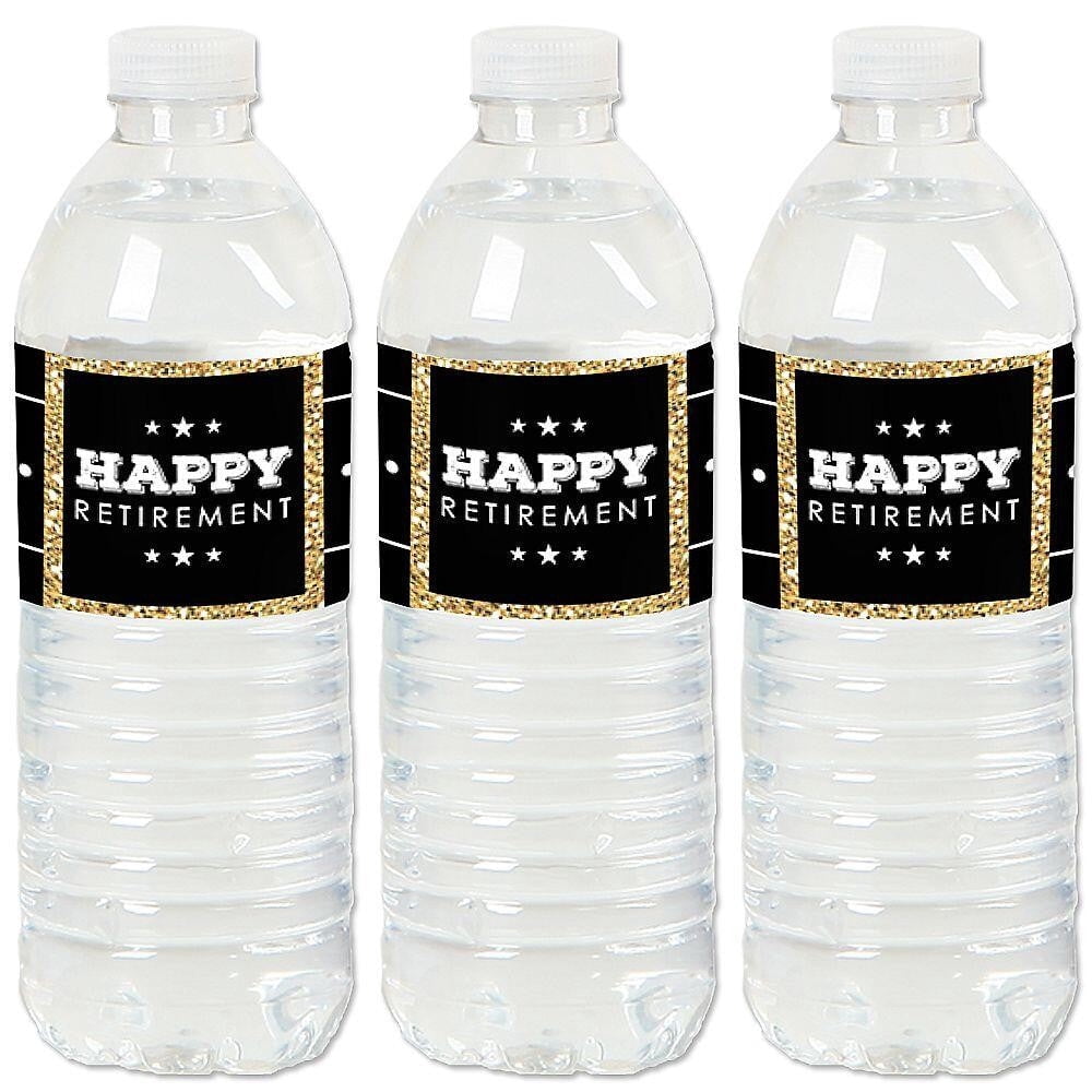 Big Dot of Happiness Happy Retirement - Retirement Party Water Bottle ...