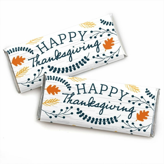 Big Dot of Happiness Thanksgiving Candy Bar Wrappers, Fall Party Favors ...