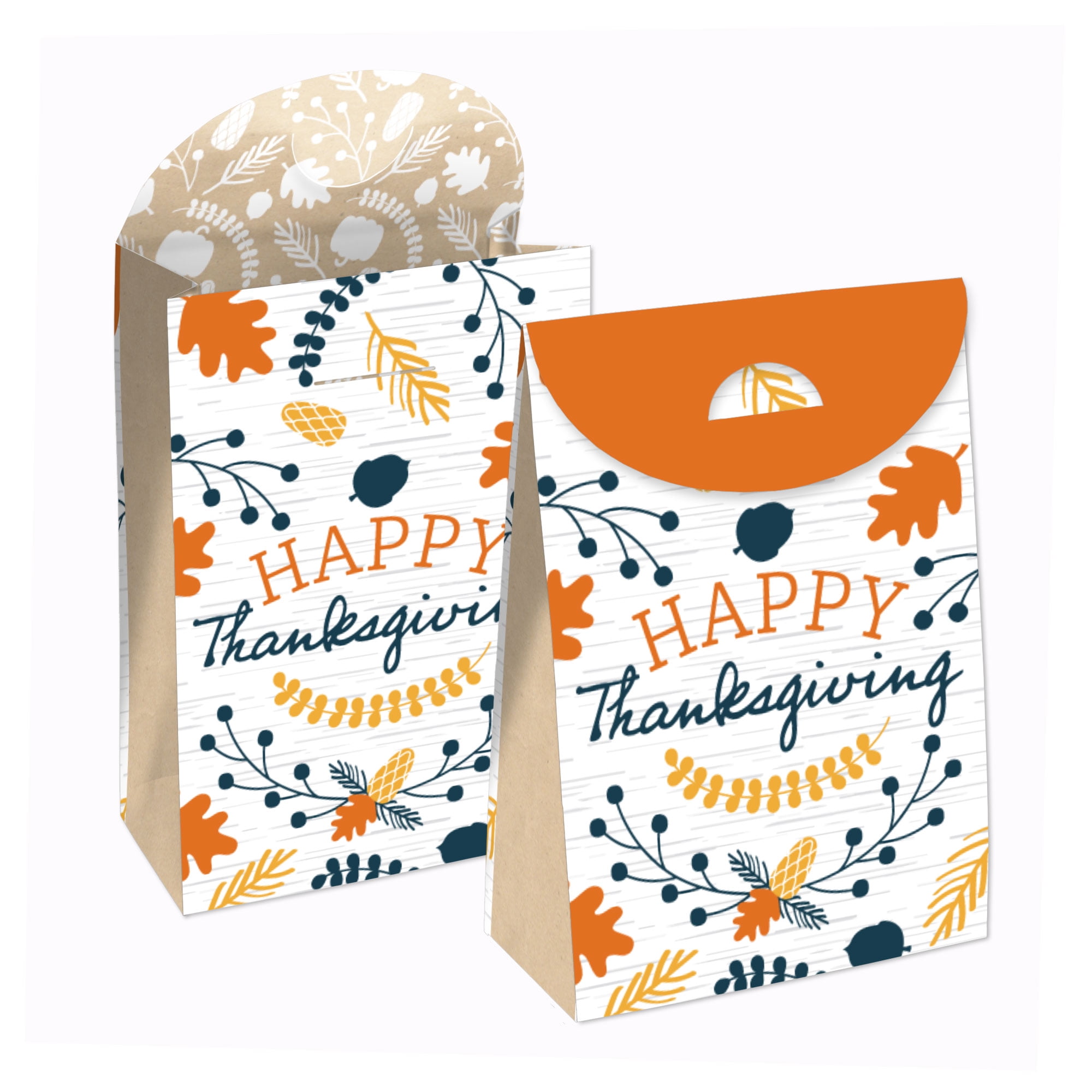 Big Dot of Happiness Happy Thanksgiving - Fall Harvest Gift Favor Bags ...