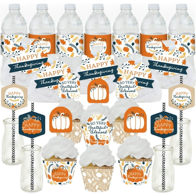 Big Dot of Happiness Happy Thanksgiving - Fall Harvest Party Favors and ...